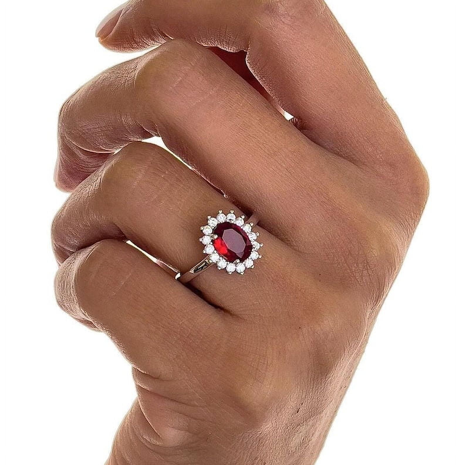 Vintage Ruby Oval Promise Ring, Ruby Princess Diana Ring, Red Engagement Ring, Anniversary Gift ...