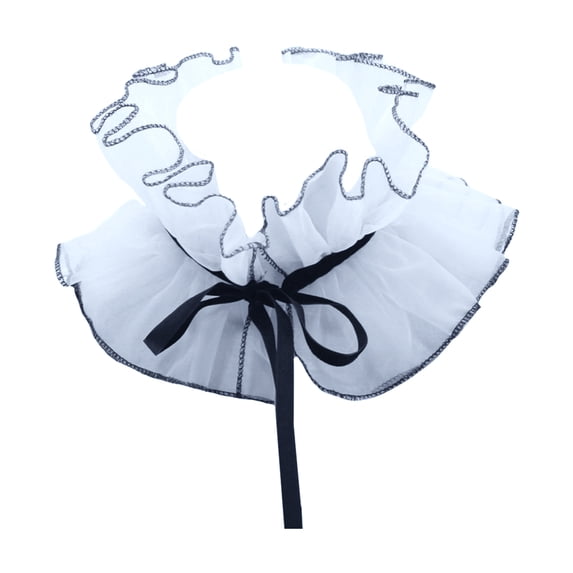 Vintage Ruffled Collar Girls Cosplay Tie Victorian Collar Lapel ...