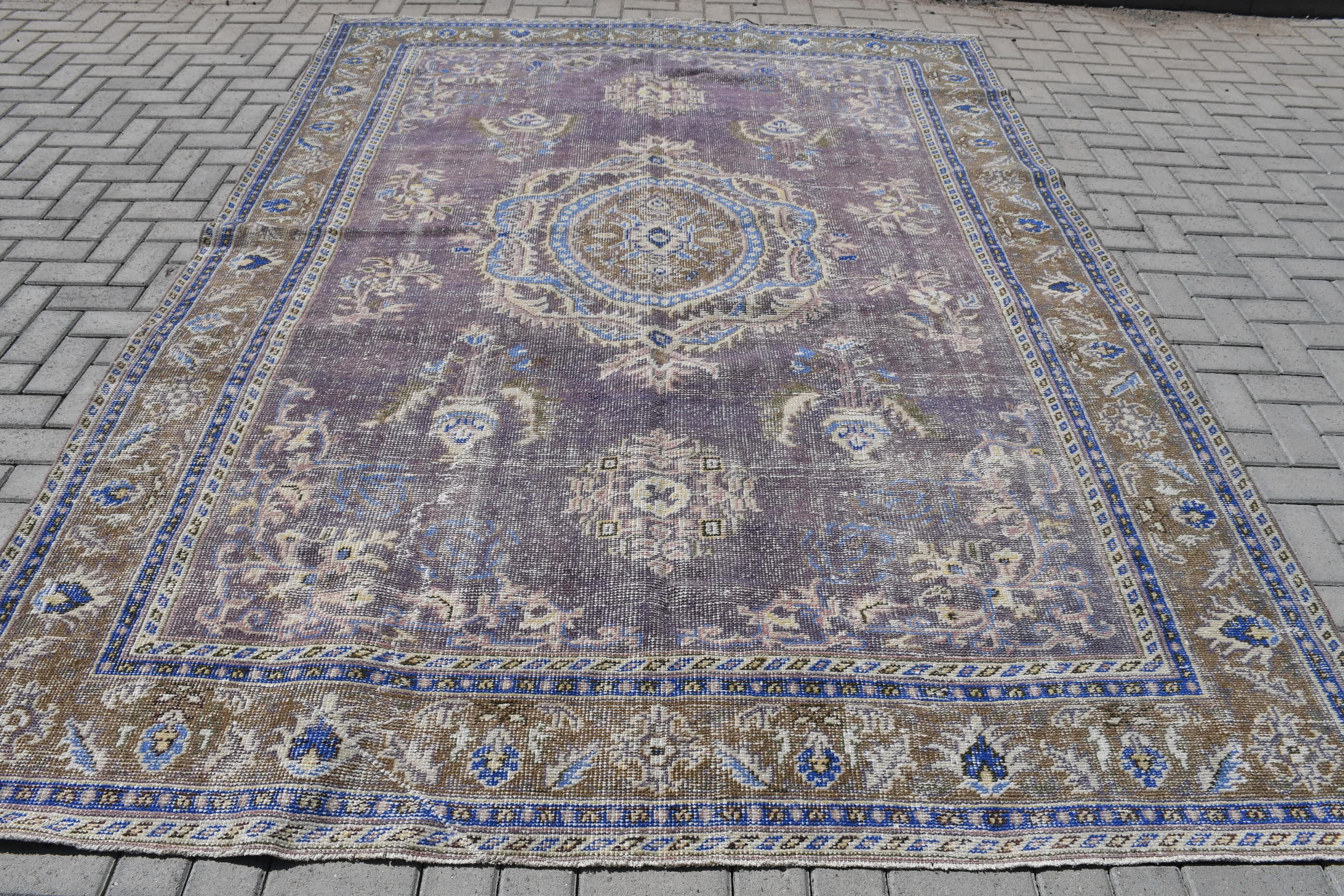 Vintage Rug, 7.5x10.3 ft Oversize Rug, Anatolian Rugs, Turkish Rug ...
