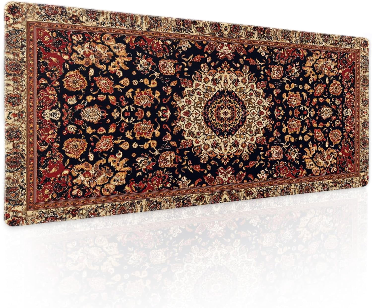 Vintage Rug Gaming Mouse Pad - XL Dark Brown Retro Carpet Aesthetic ...