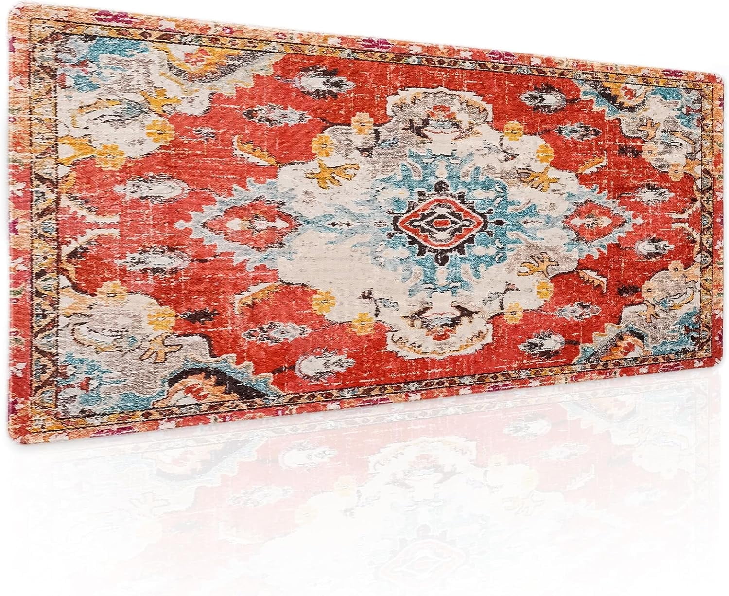 Vintage Rug Mouse Pad XL Red Orange Retro Carpet Aesthetic Extended ...
