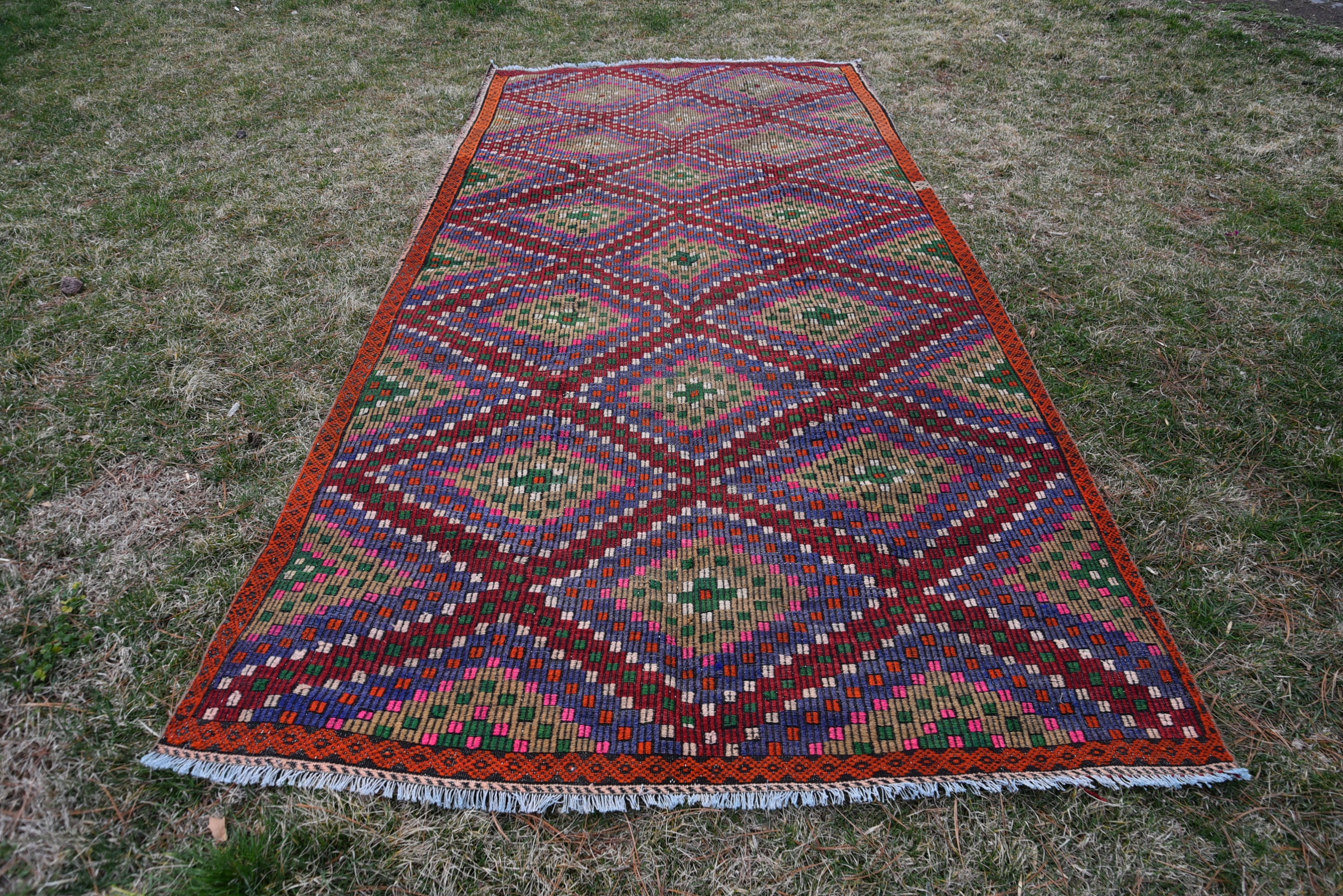 Vintage Rugs, Colorful Rugs, 5.6x11.7 ft Large Rug, Antique Rugs, Kilim ...