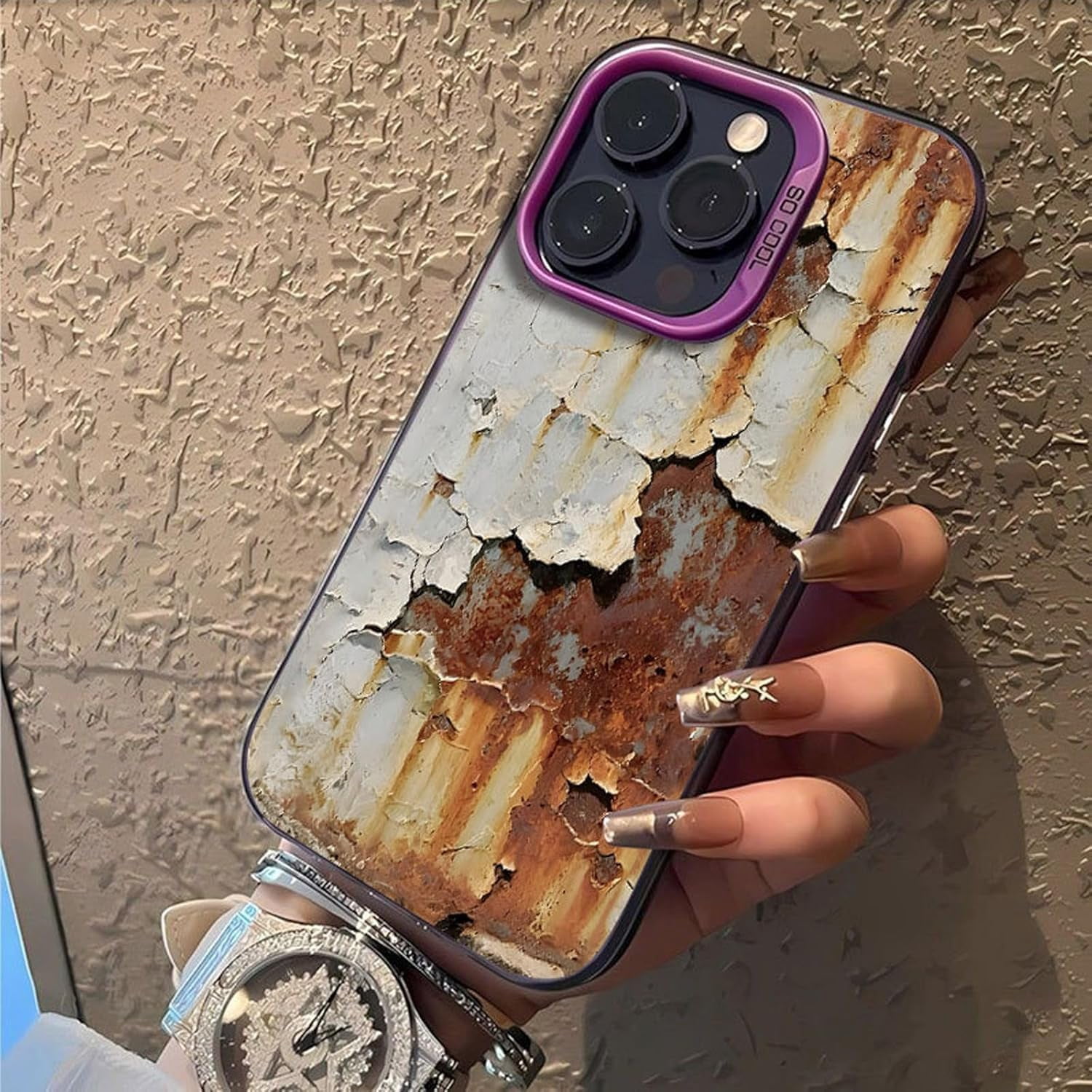 Vintage Rust Look Phone Case Compatible with iPhone X/11/12/13/14/15/16 ...