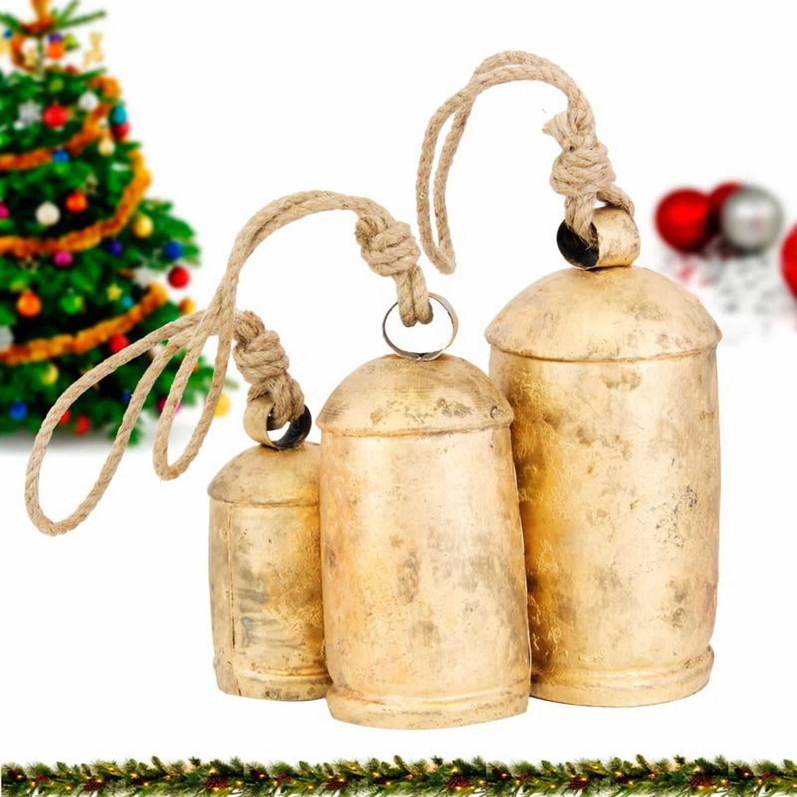 Vintage Rustic Bell Christmas Bell Set - Shabby Chic Holiday Decor ...