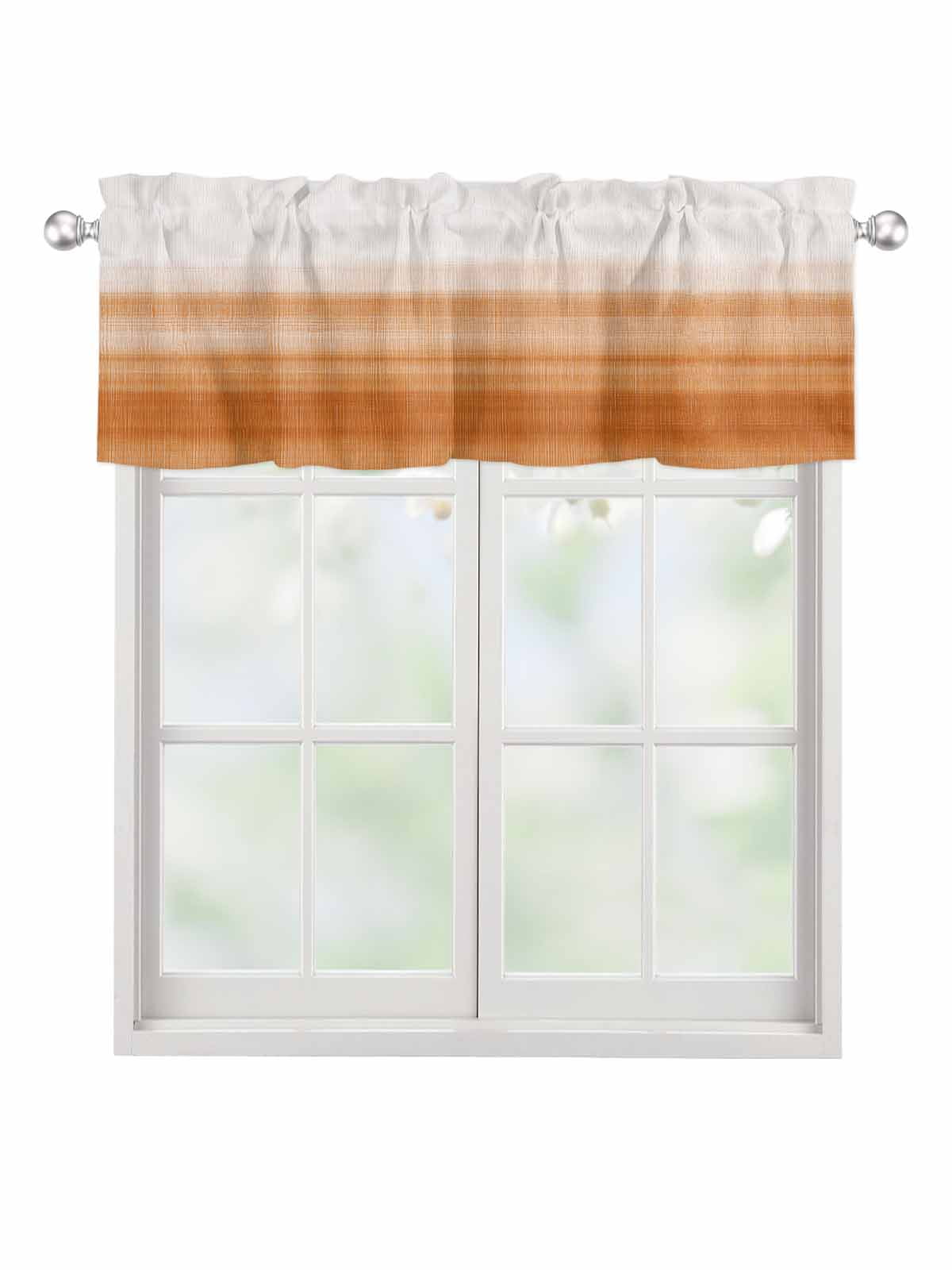 Vintage Rustic Colorful Gradient Curtain Valances for Kitchen Windows ...