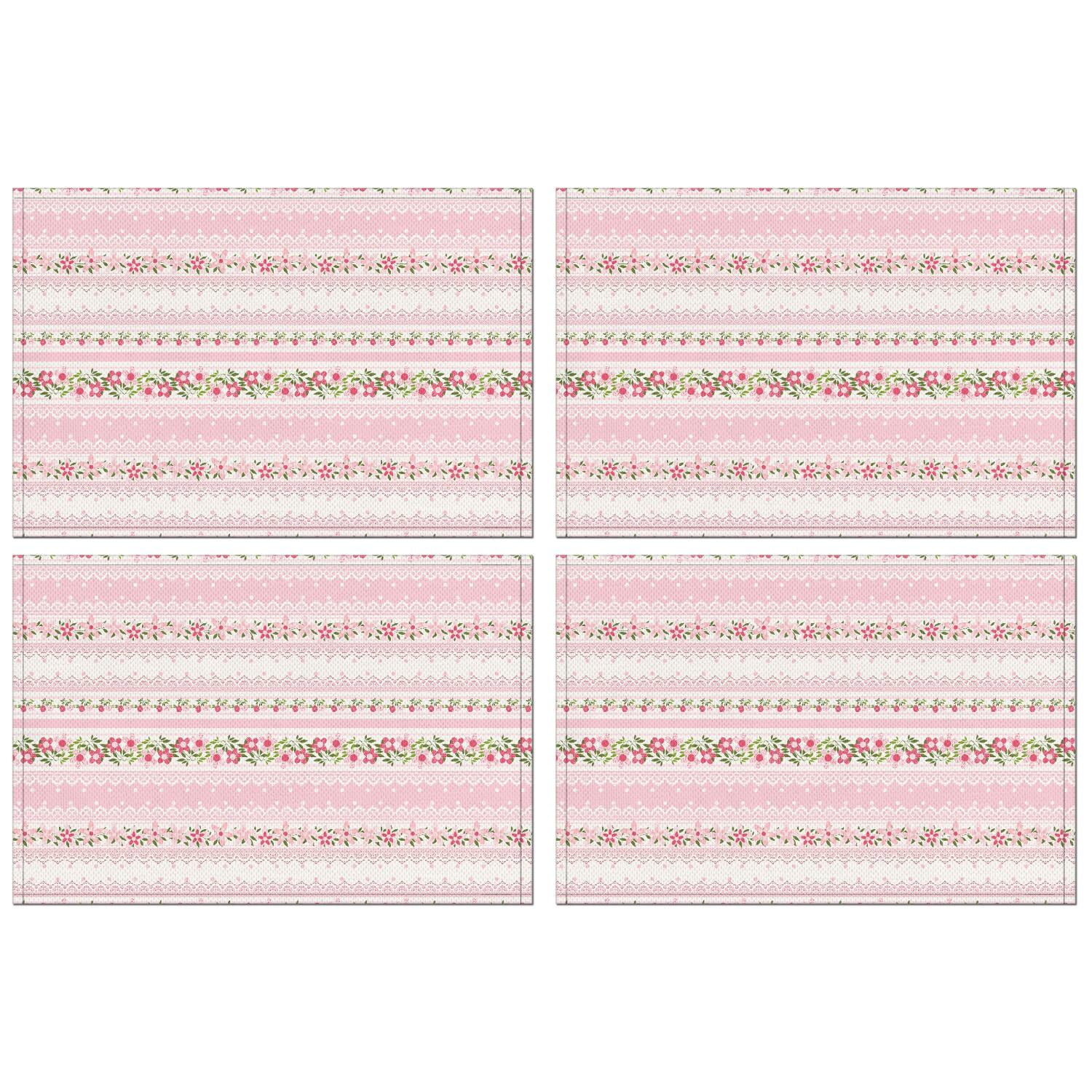 Vintage Rustic Flax Placemats Set of 4, 12x18 Inch Bohemian Tribal ...