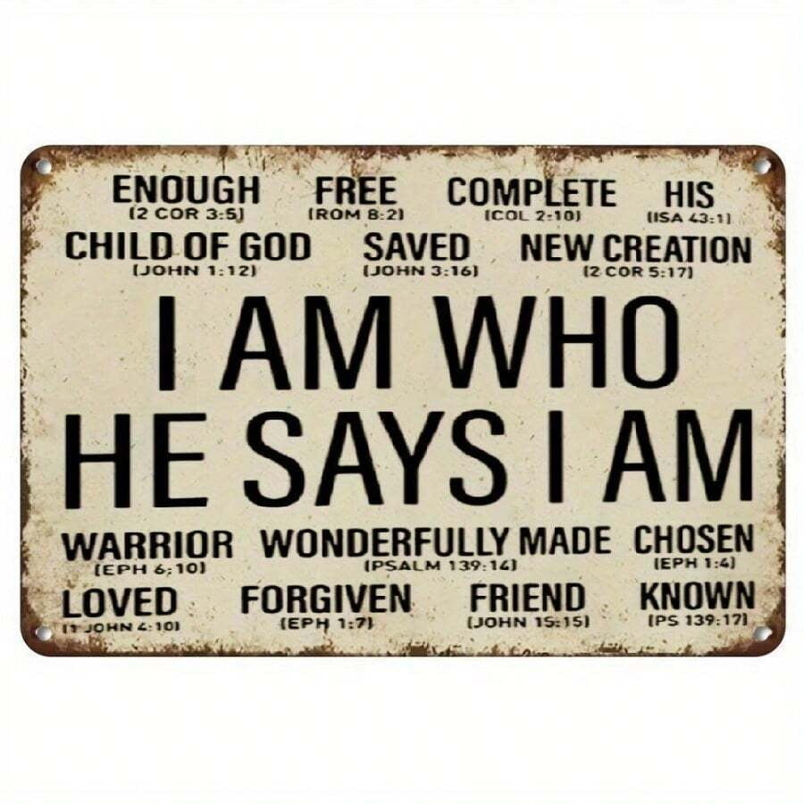 Vintage Rustic Metal Wall Art Sign - 8x12 Inch Inspirational Bible ...