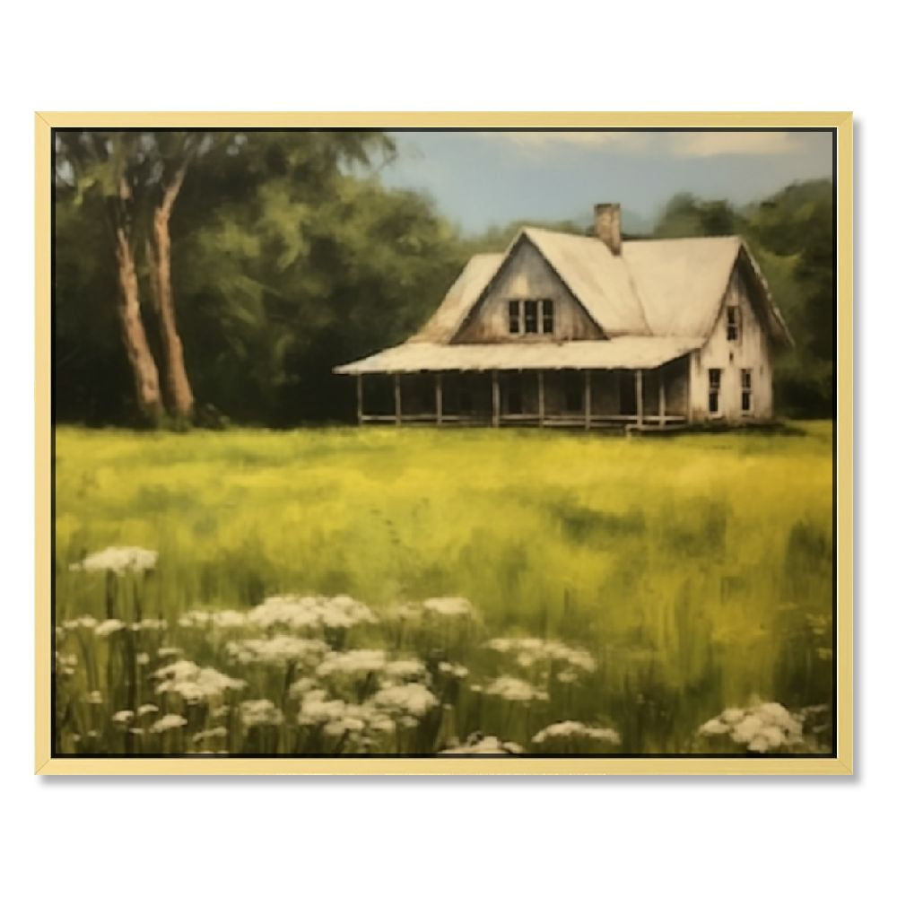 Vintage Rustic Painting Rustic Farmhouse Country Farmhouse Scenery ...