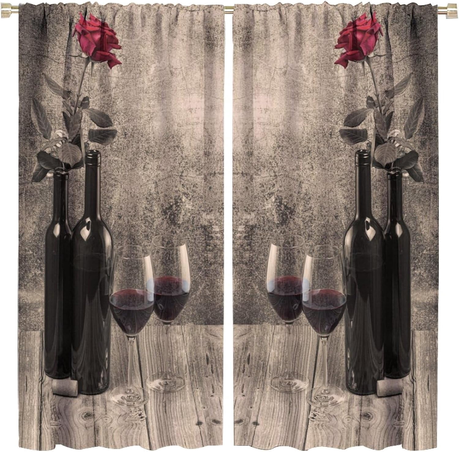 Vintage Rustic Red Wine Curtains, Old Shabby Farmhouse Barn Wood Plank ...