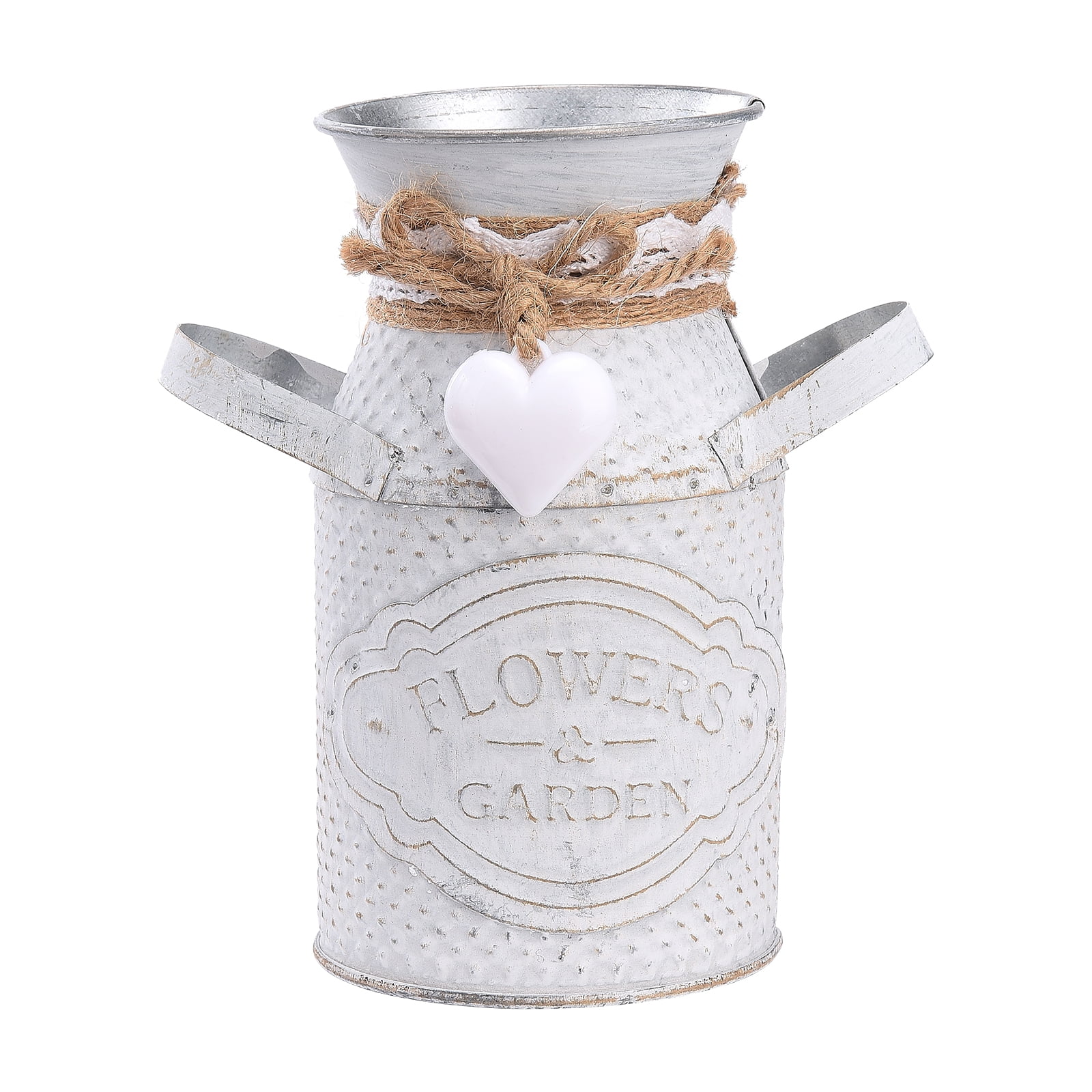 Vintage Rustic Vase Decor Kettle Vase Tall Galvanized Vase Mini Tin ...