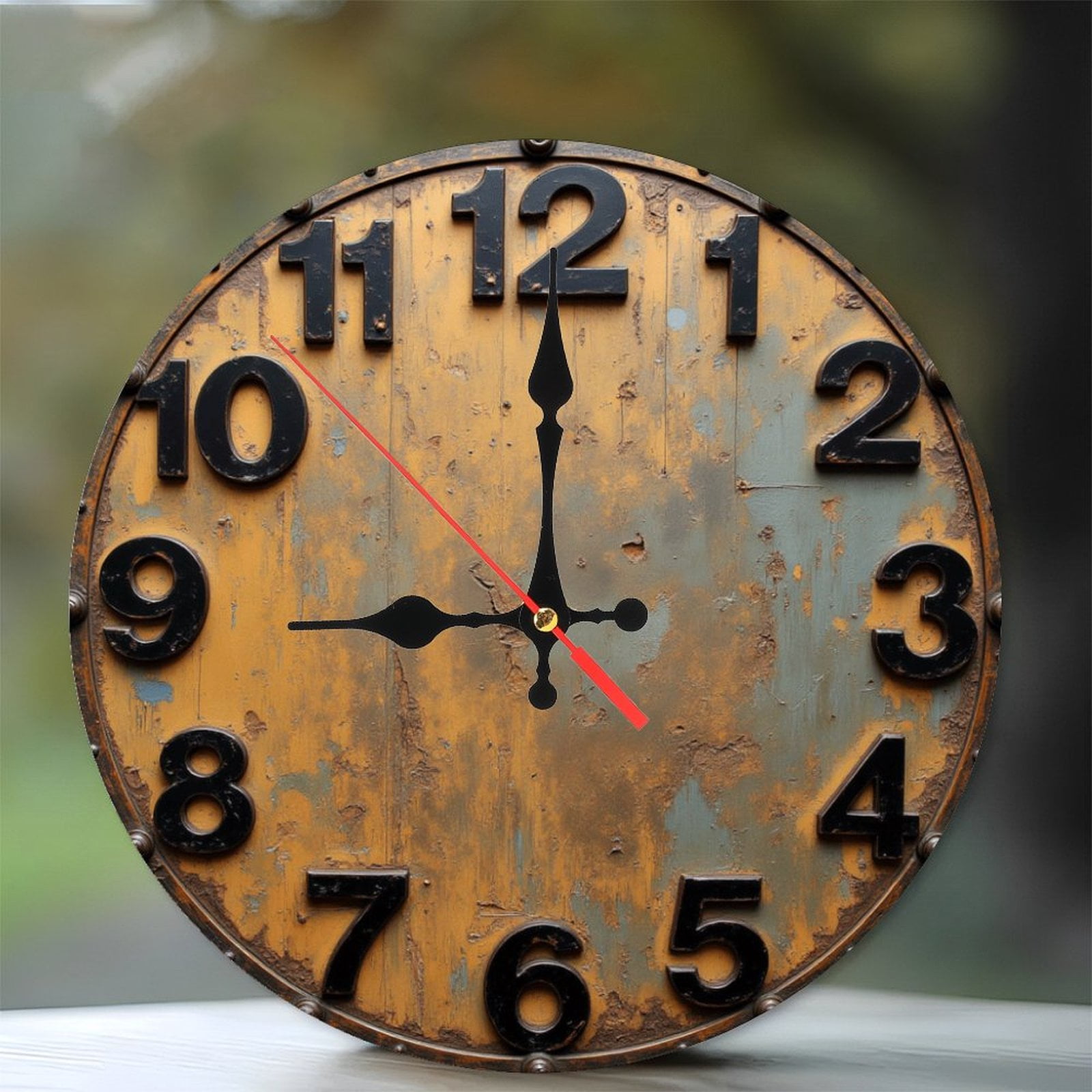 Vintage Rustic Wall Clock with Large Numbers And Distressed Finish 10 ...