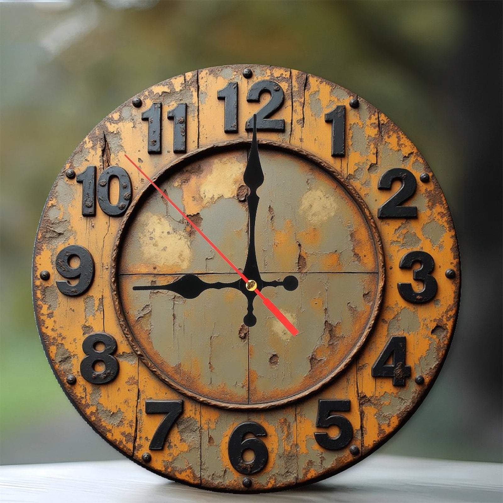 Vintage Rustic Wall Clock with Large Numbers And Distressed Finish 10 ...