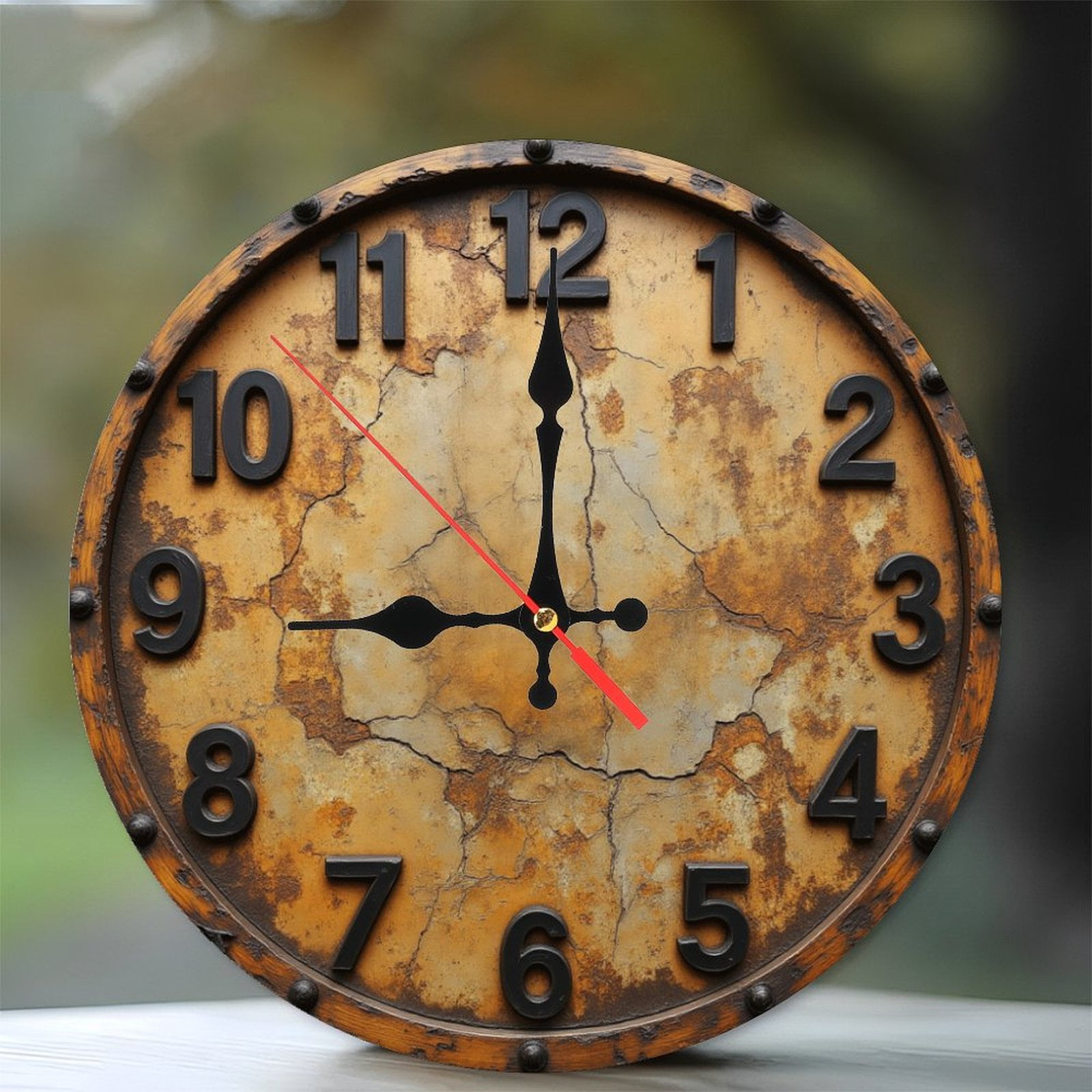 Vintage Rustic Wall Clock with Numerals And Antique Finish 10-Inch ...