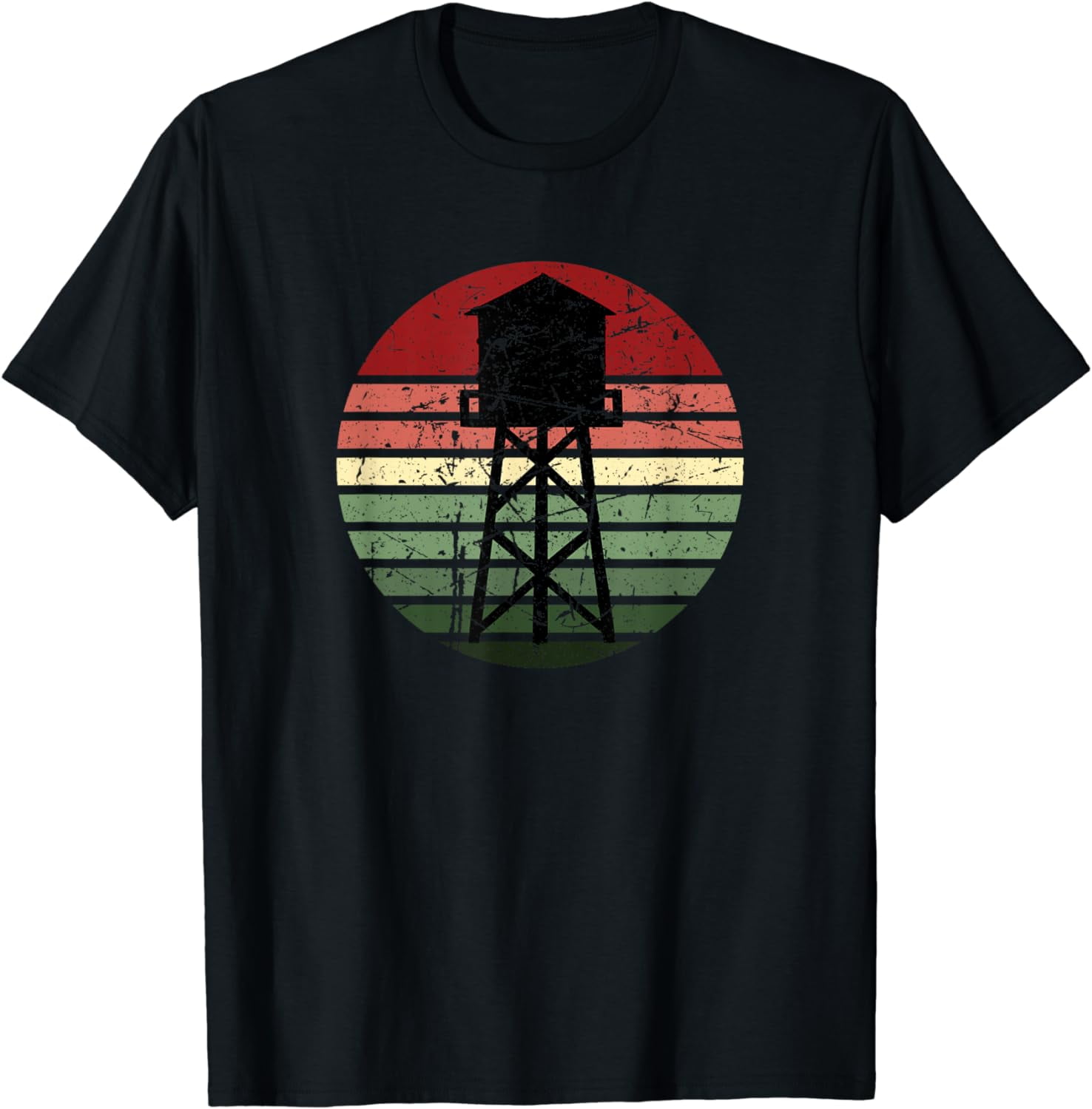 Vintage Rustic Water Tower Tank Elevated Potable H2O Retro T-Shirt ...