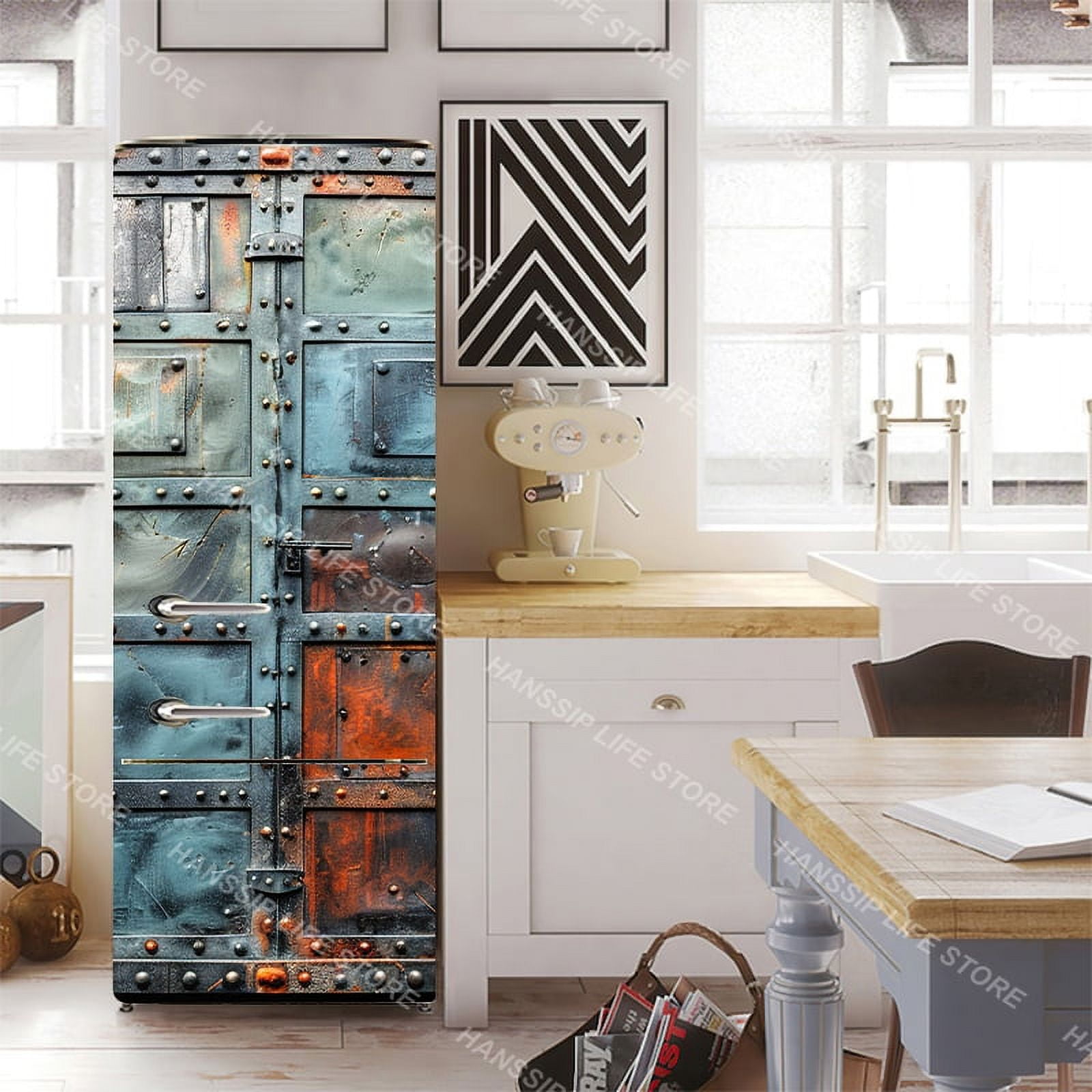 Vintage Rusty Door Design Mural Decals Kitchen Waterproof rative ...