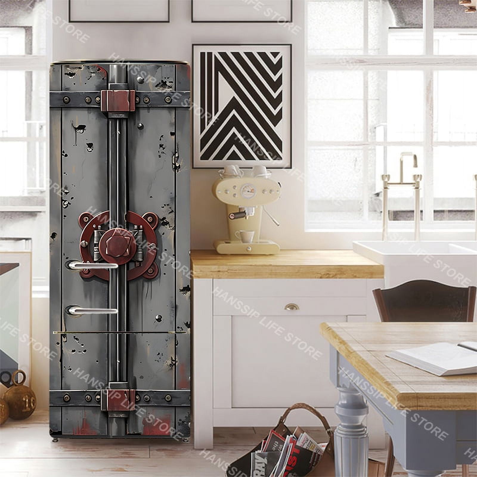 Vintage Rusty Door Design Mural Decals Kitchen Waterproof rative ...