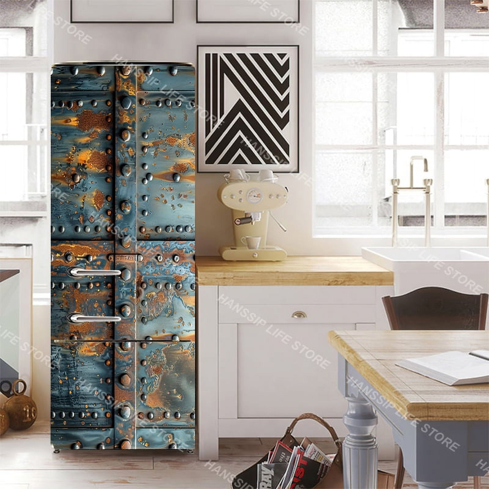 Vintage Rusty Door Design Mural Decals Kitchen Waterproof rative ...