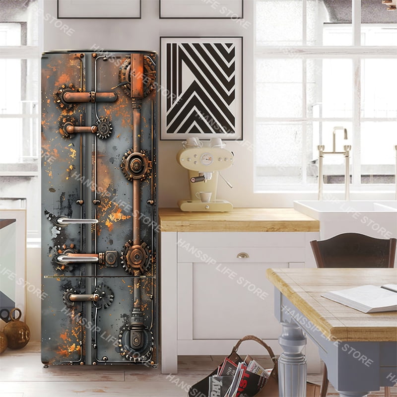 Vintage Rusty Door Design Mural Decals Kitchen Waterproof rative ...