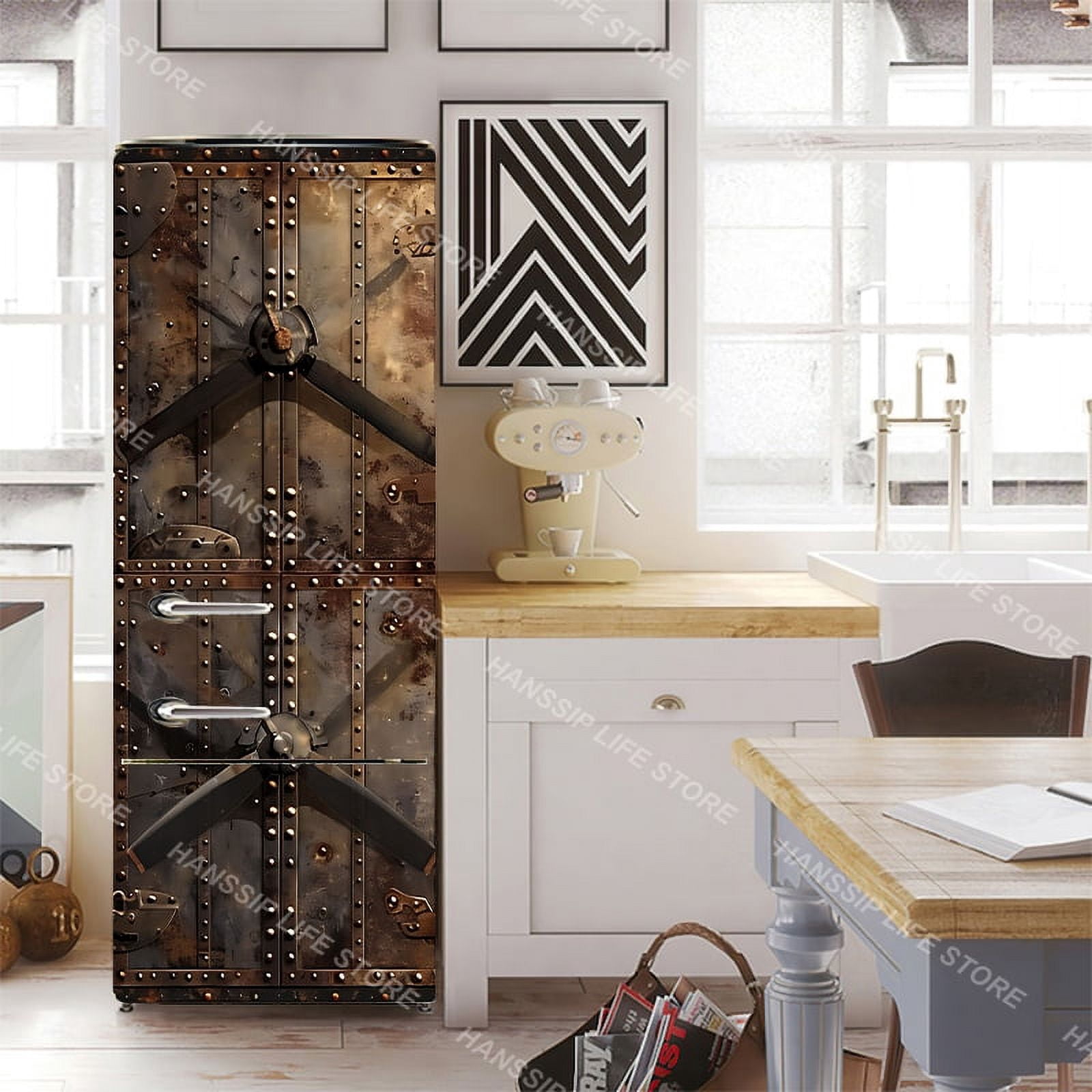 Vintage Rusty Door Design Mural Decals Kitchen Waterproof rative ...