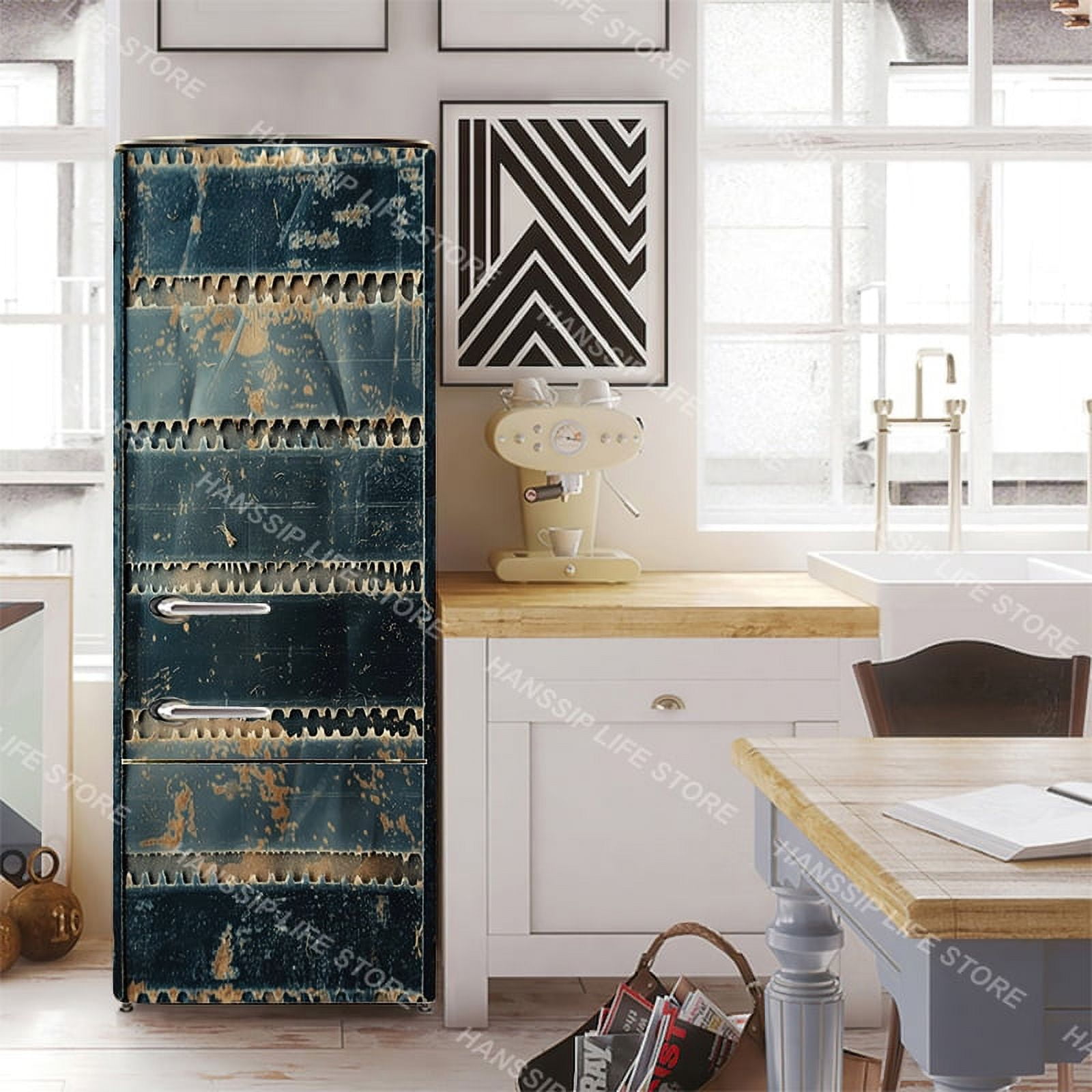 Vintage Rusty Door Design Mural Decals Kitchen Waterproof rative ...