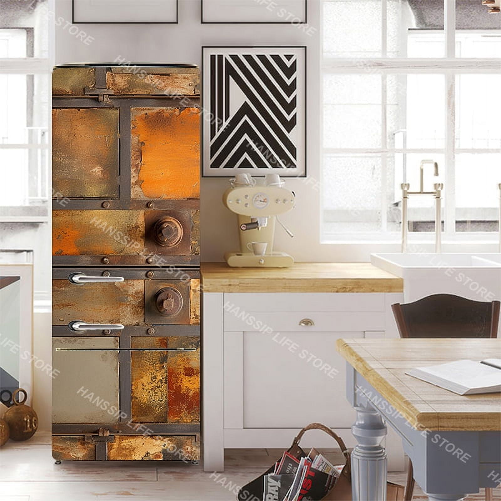 Vintage Rusty Door Design Mural Decals Kitchen Waterproof rative ...