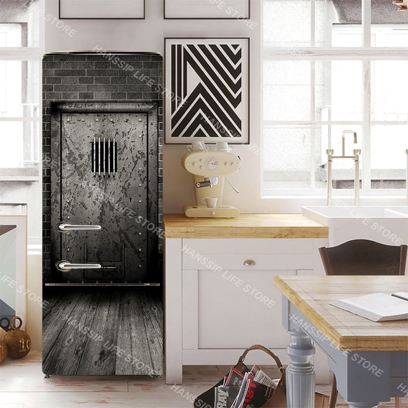 Vintage Rusty Door Design Mural Decals Kitchen Waterproof rative ...