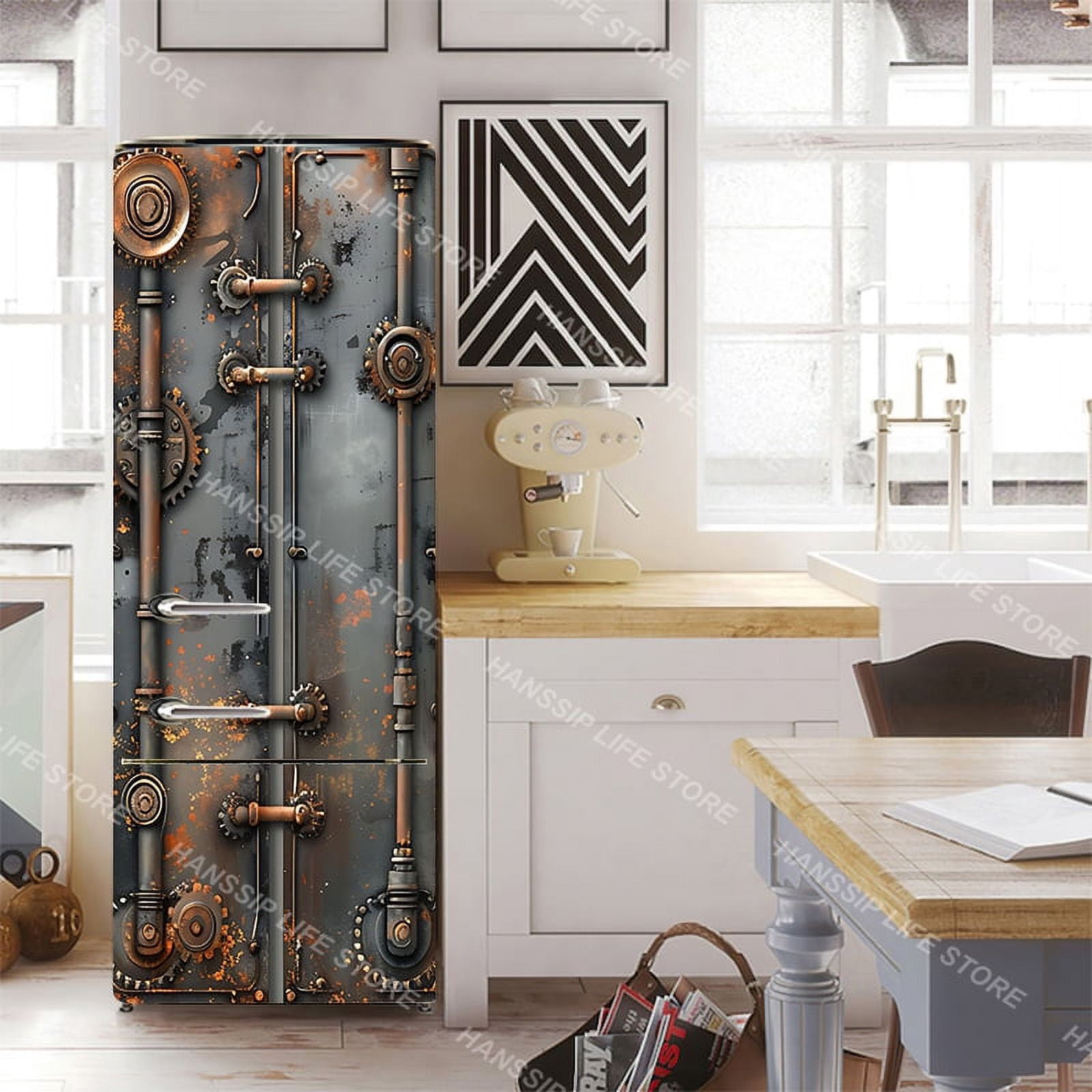 Vintage Rusty Door Design Mural Decals Kitchen Waterproof rative ...