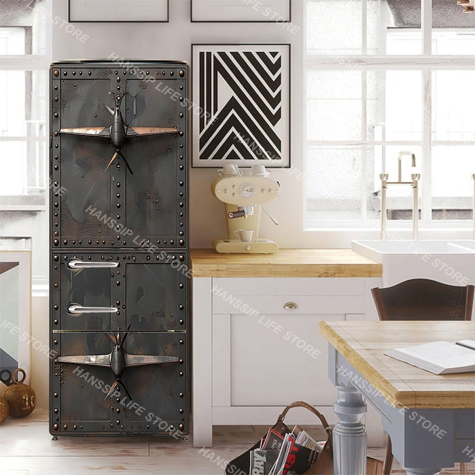 Vintage Rusty Door Design Mural Decals Kitchen Waterproof rative ...