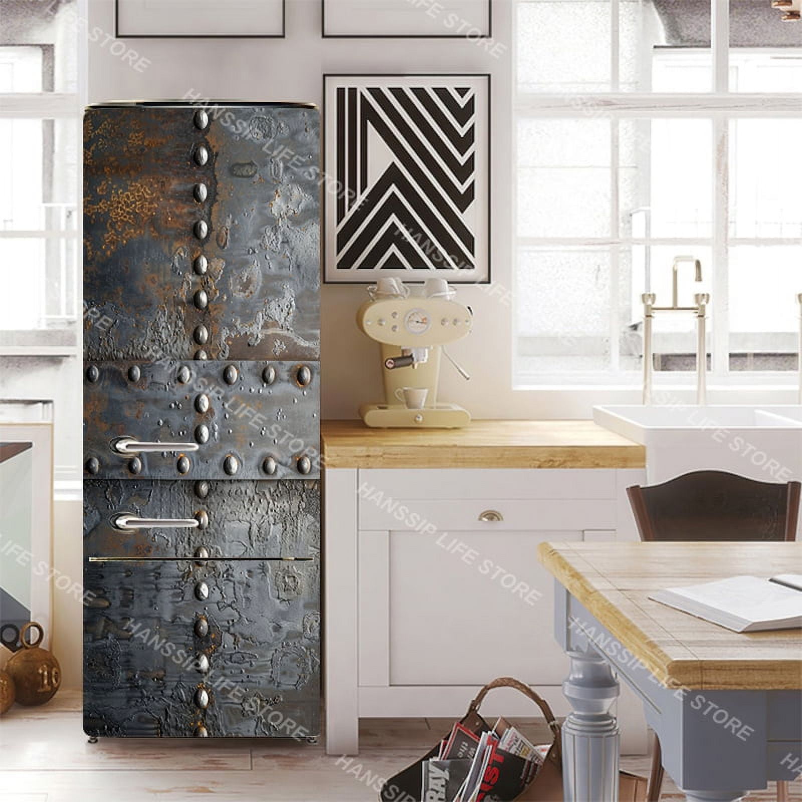 Vintage Rusty Door Design Mural Decals Kitchen Waterproof rative ...