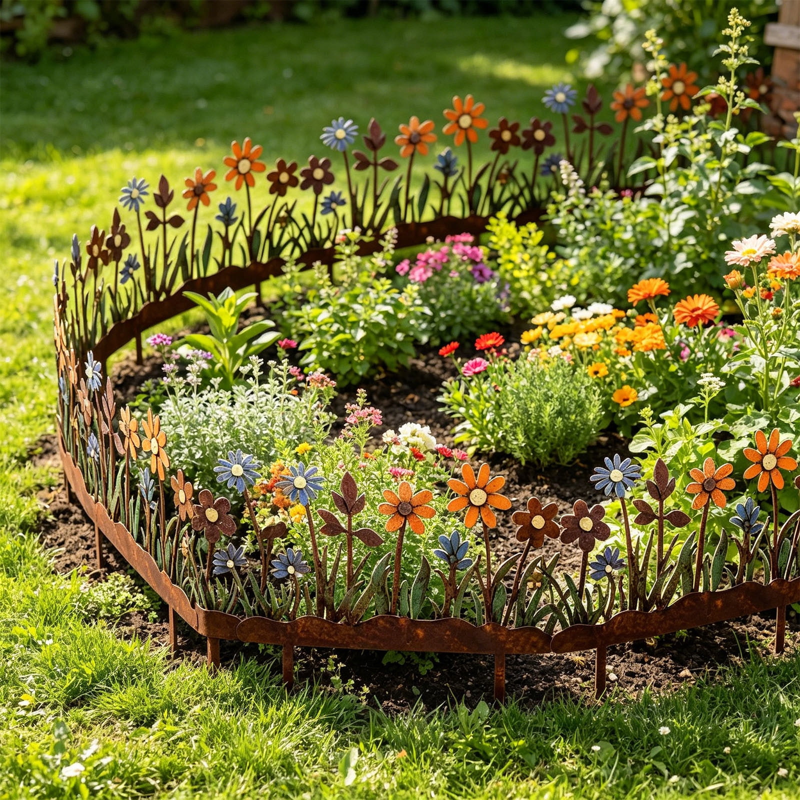 Vintage Rusty Horticultural Fence,Rustic Wrought Iron Garden Fence ...