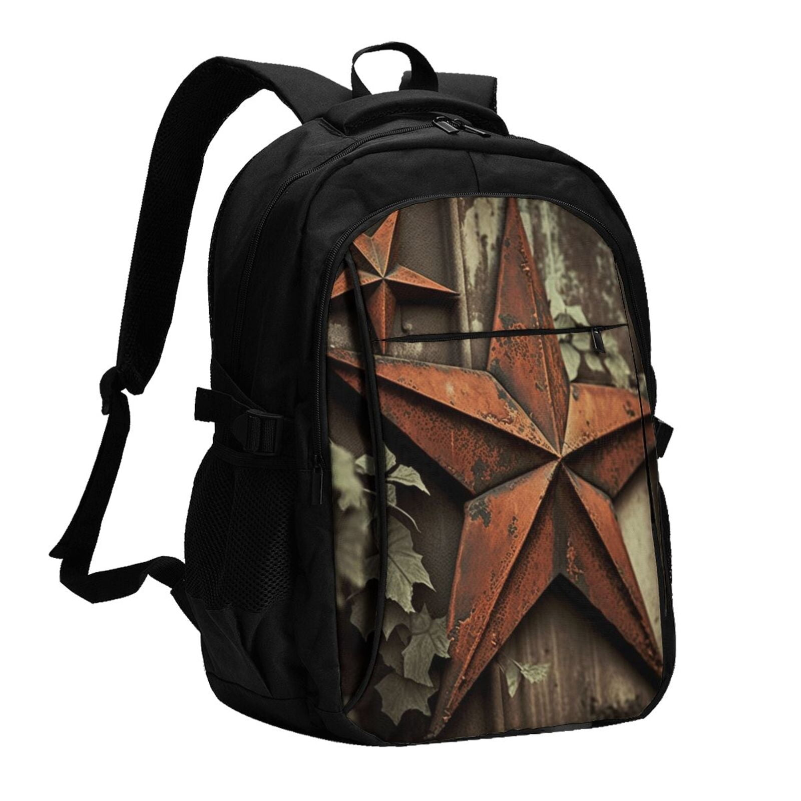 Vintage Rusty Stars Primitive Country Rustic Laptop Backpack with USB ...