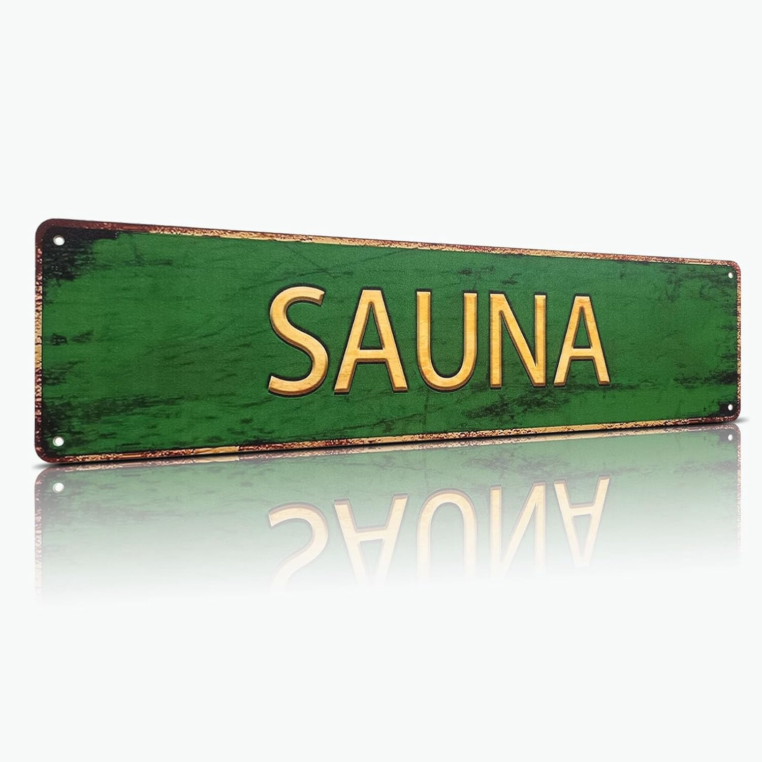 Vintage SAUNA Tin Sign Metal Wall Art for Home Spa, Sauna Room, Steam ...