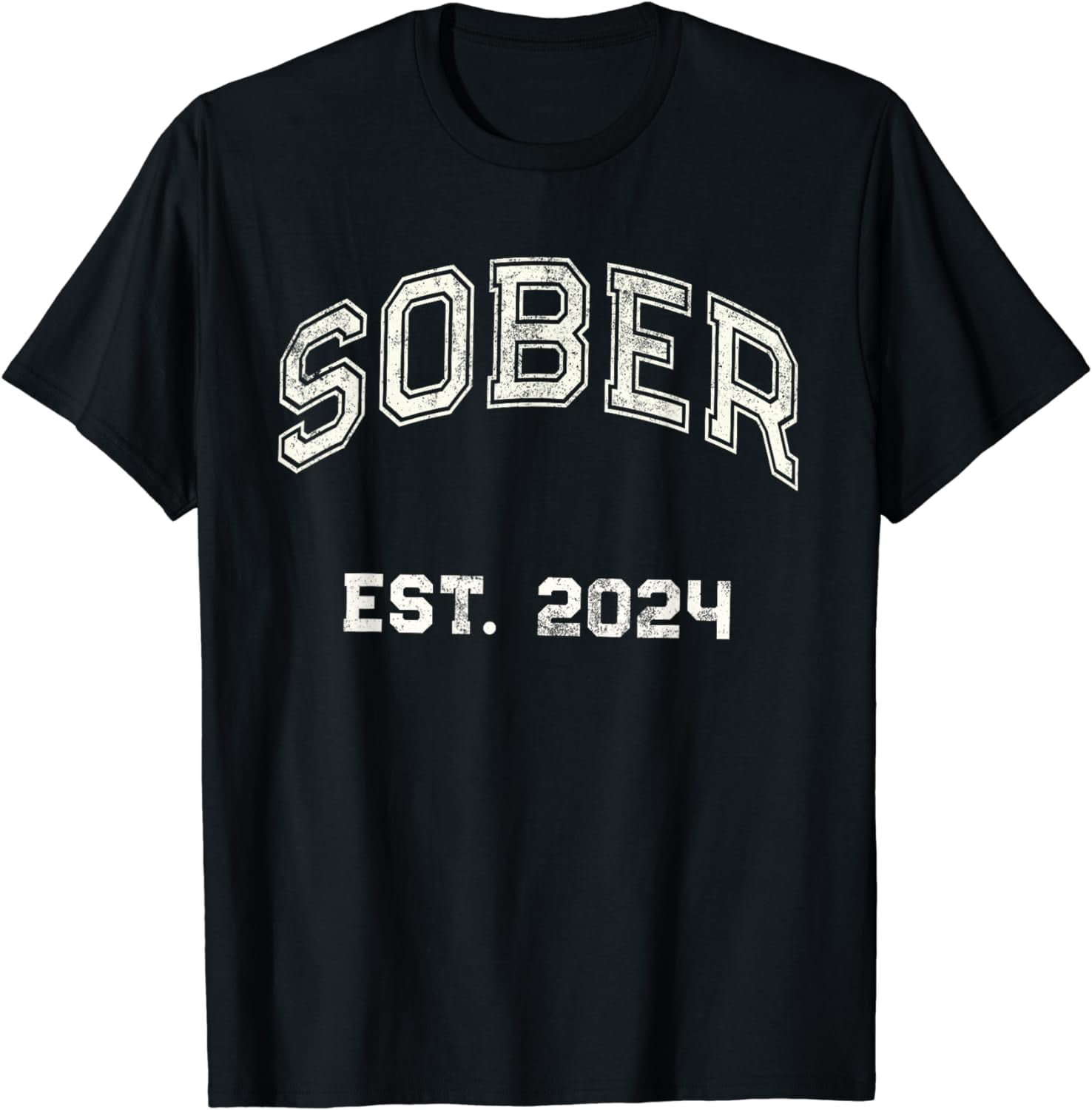 Vintage SOBER Est. 2024 Affirmation Sobriety AA Motivational T-Shirt ...