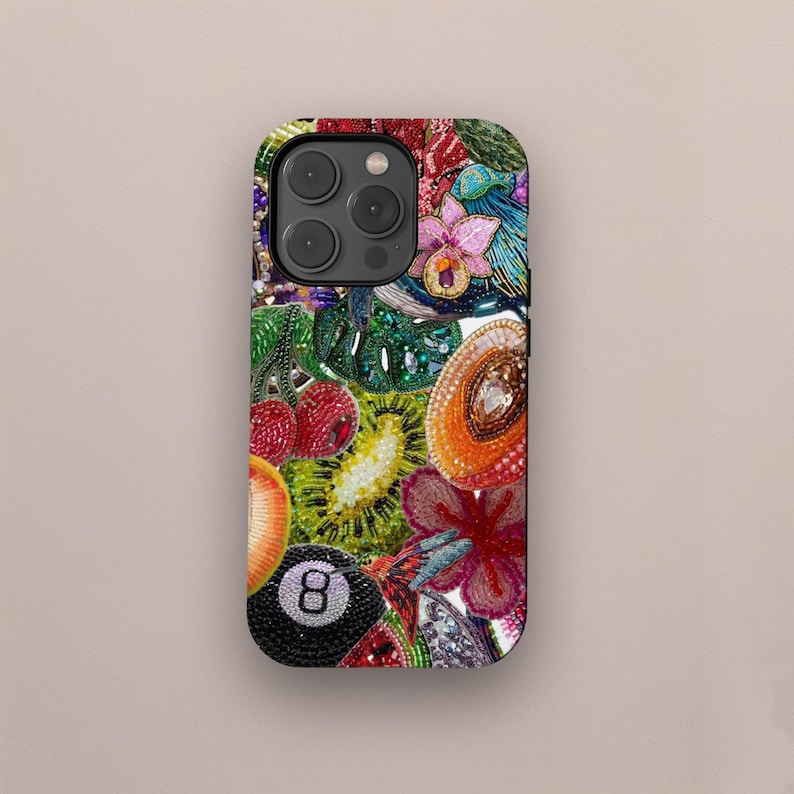 Vintage Sacred Heart Mosaic Phone Case, Sun Religious Inspired Art with ...