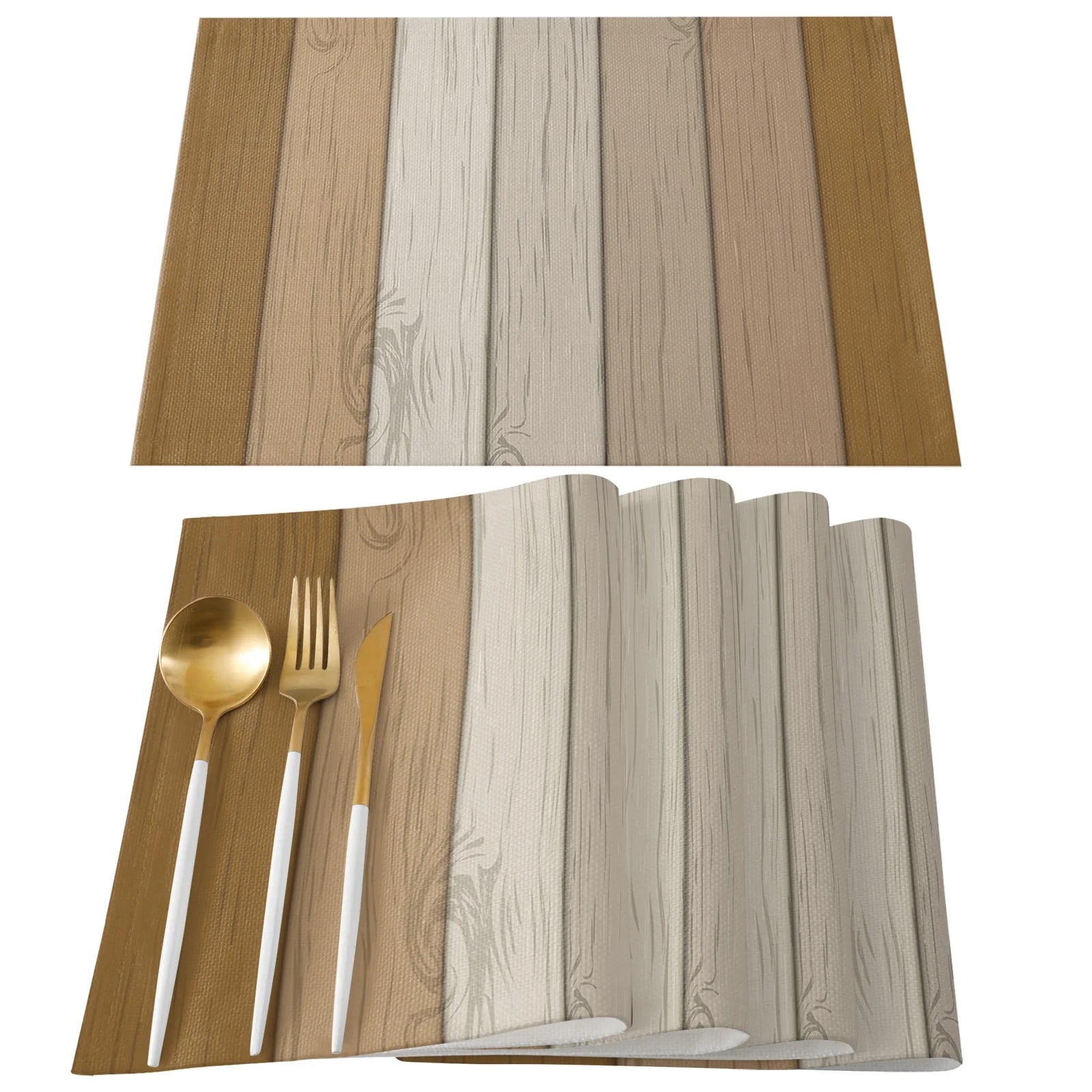 Vintage Sage Green Gray Woodgrain Placemat for Dining Table Tableware ...