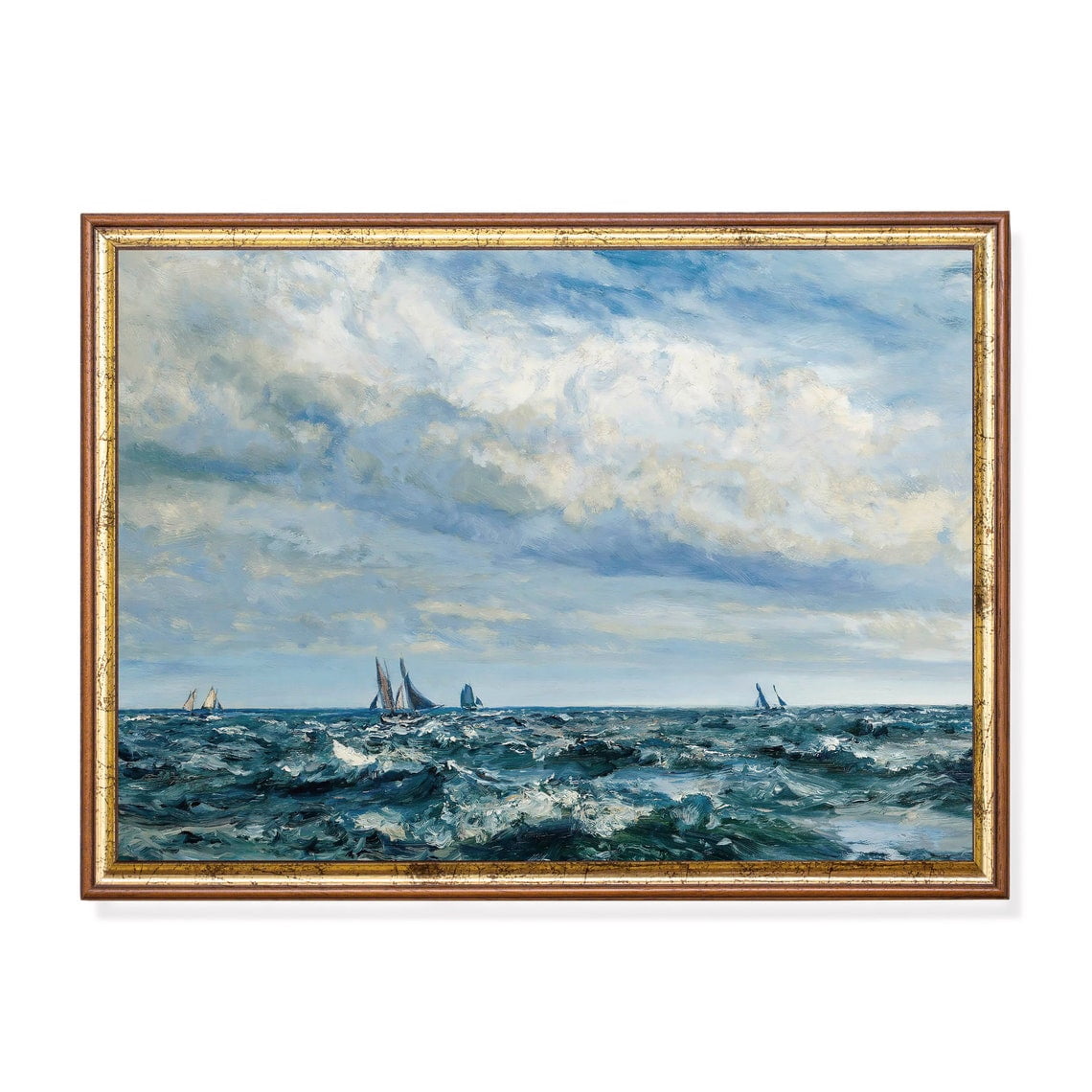 Vintage Sailing Ship Poster Antique Seascape, Beach House Decor ...