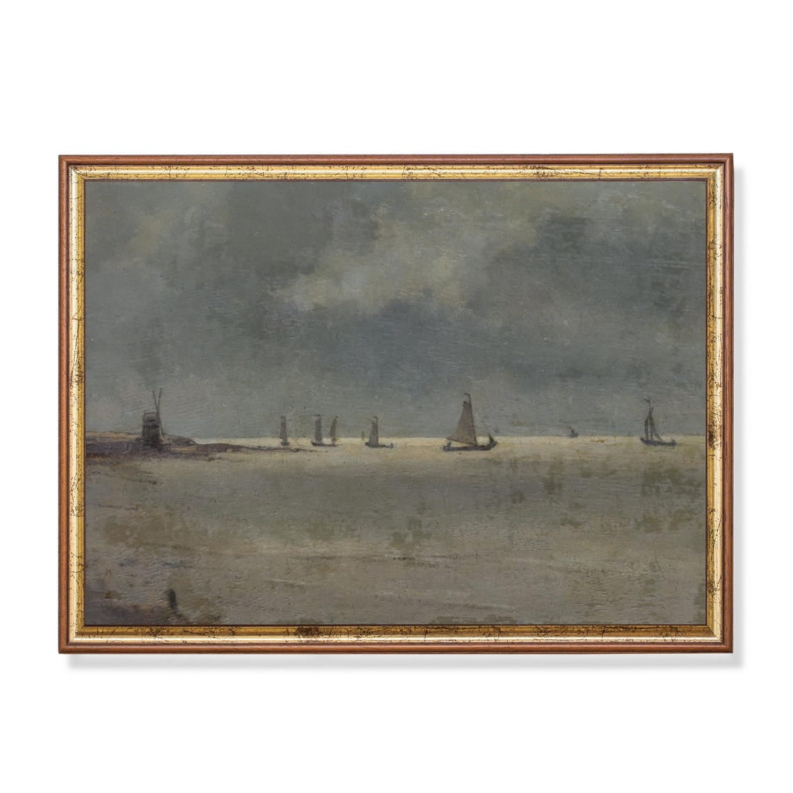 Vintage Sailing Ship Poster Antique Seascape, Moody Nautical Decor Home ...
