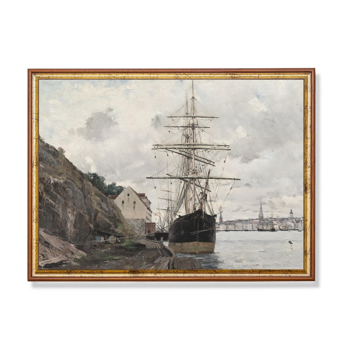 Vintage Sailing Ship Poster Coastal Seascape Home Decor, 16x24 UNFRAMED ...