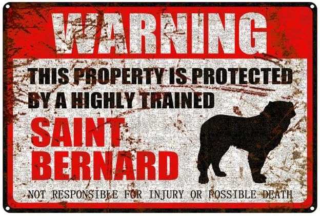 Vintage Saint Bernard Aluminum Metal Sign,Warning Sign Pet Gift,This ...