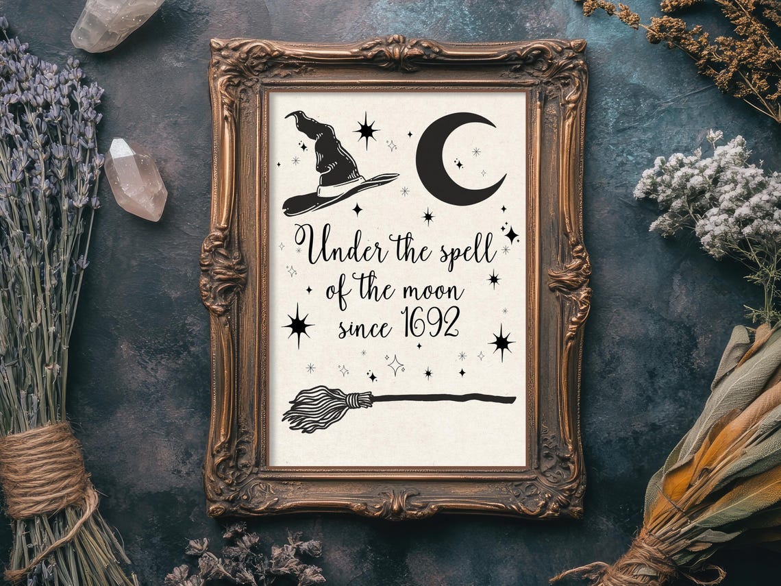 Vintage Salem Witch Trials Wall Art 1692 Poster Decor Under The Spell ...