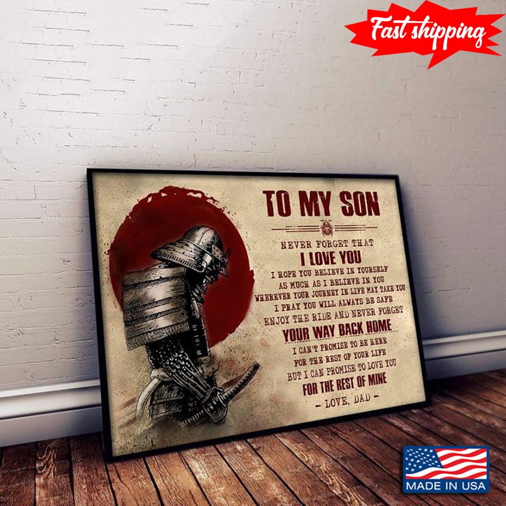 Vintage Samurai Warrior & Blood Moon Dad & Son To My Son Never Forget ...