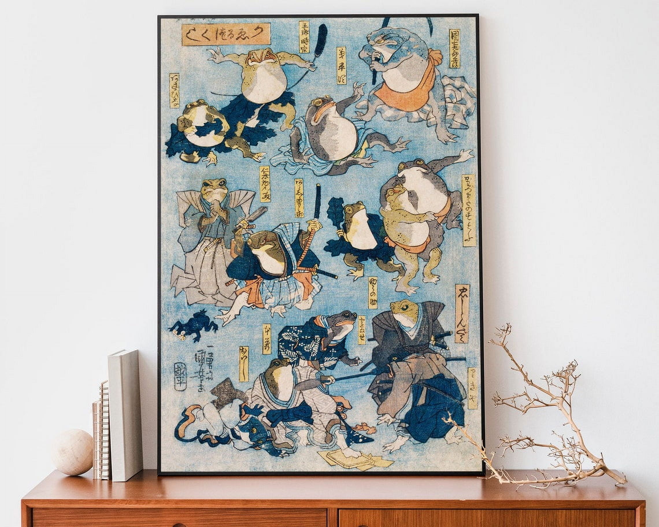 Vintage Samuri Frogs Art Print, Utagawa Kuniyoshi Wall Art, Japanese ...
