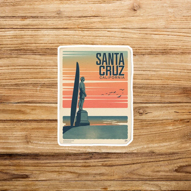 Vintage Santa Cruz California Surfing Travel Sticker Stickerphone Decal ...