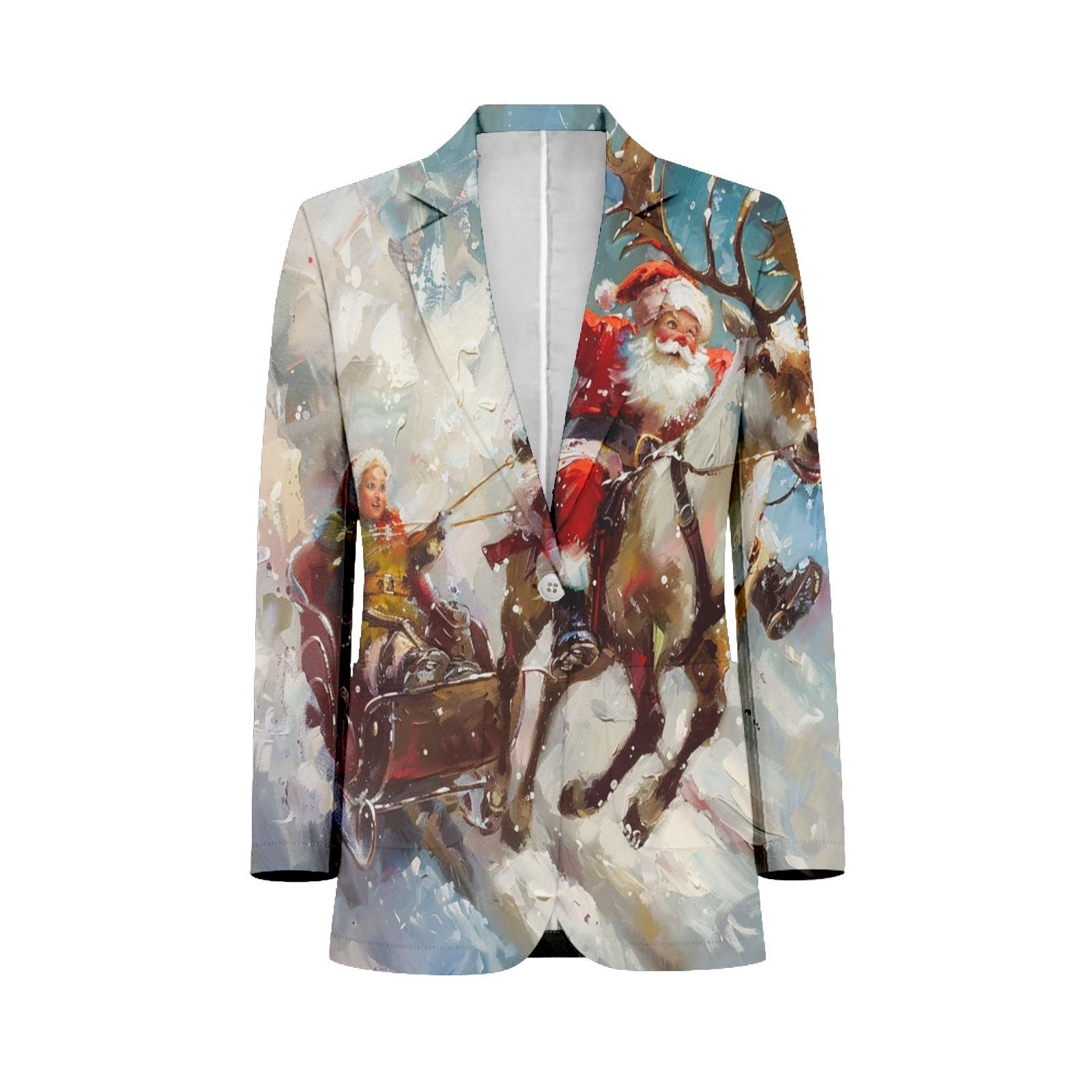 Vintage Santa With Reindeer Mens Suits Shawl Collar Slim Fit Suit Mens ...