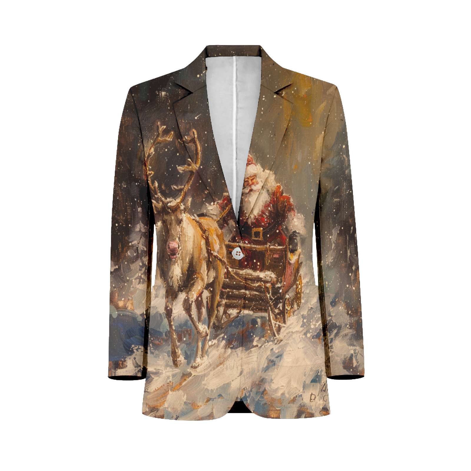 Vintage Santa With Reindeer Mens Suits Shawl Collar Slim Fit Suit Mens ...