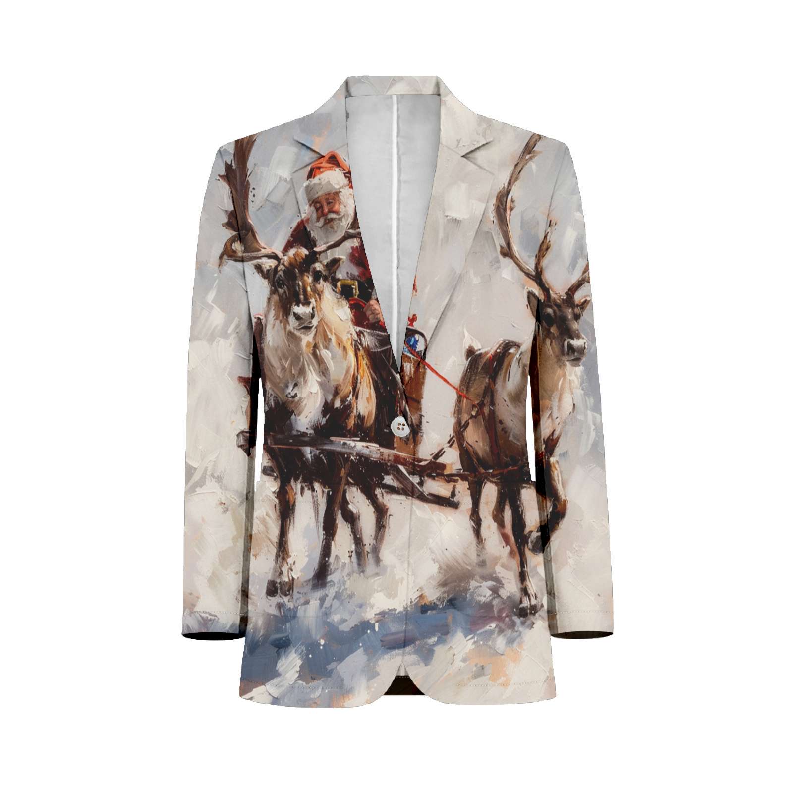 Vintage Santa With Reindeer Mens Suits Shawl Collar Slim Fit Suit Mens ...