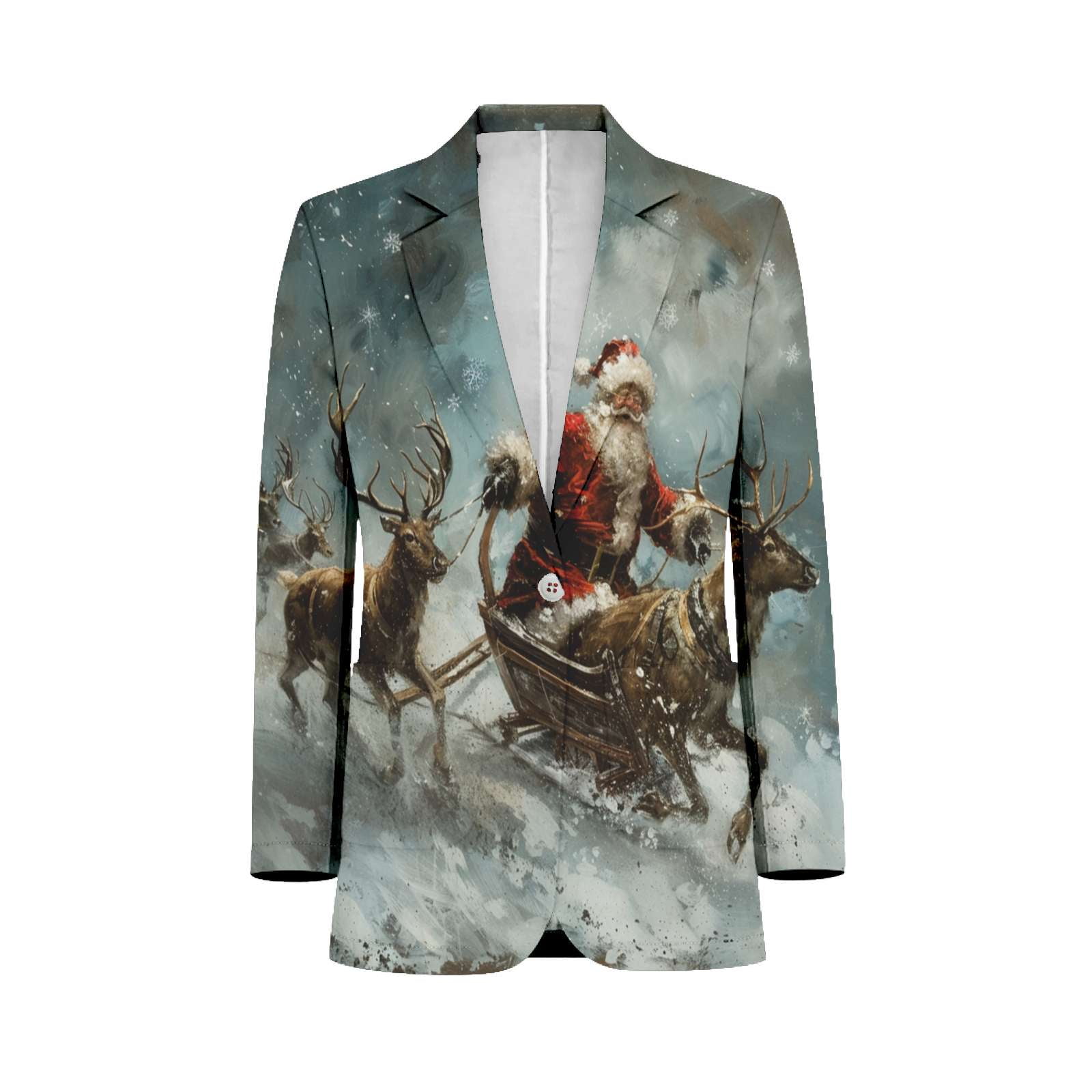 Vintage Santa With Reindeer Mens Suits Shawl Collar Slim Fit Suit Mens ...
