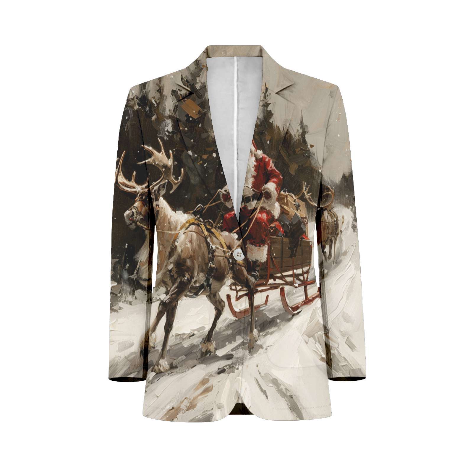 Vintage Santa With Reindeer Mens Suits Shawl Collar Slim Fit Suit Mens ...