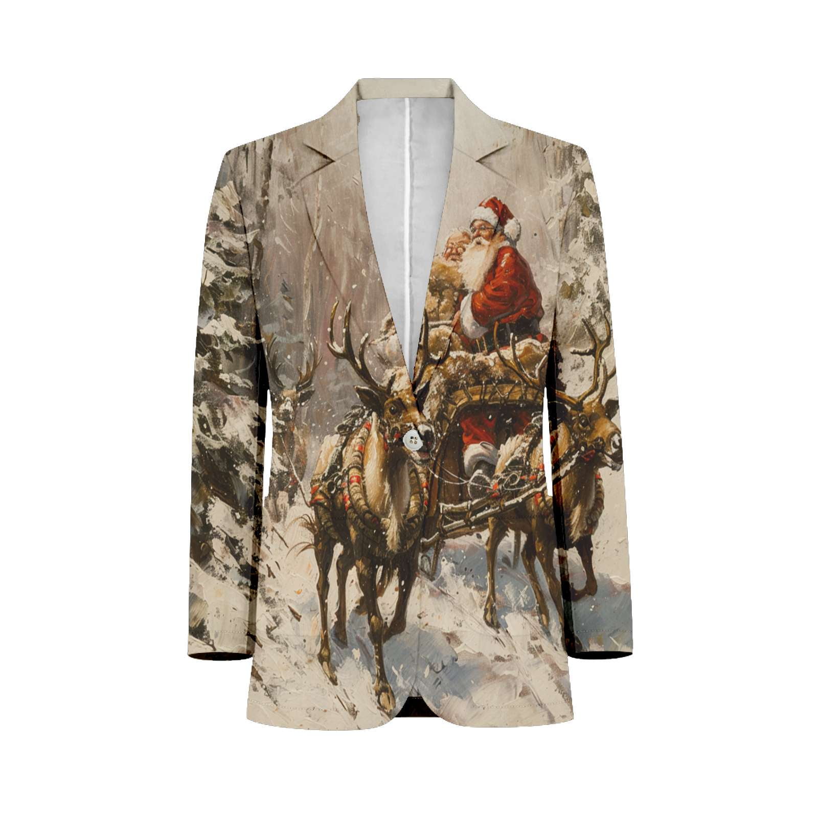Vintage Santa With Reindeer Mens Suits Shawl Collar Slim Fit Suit Mens ...