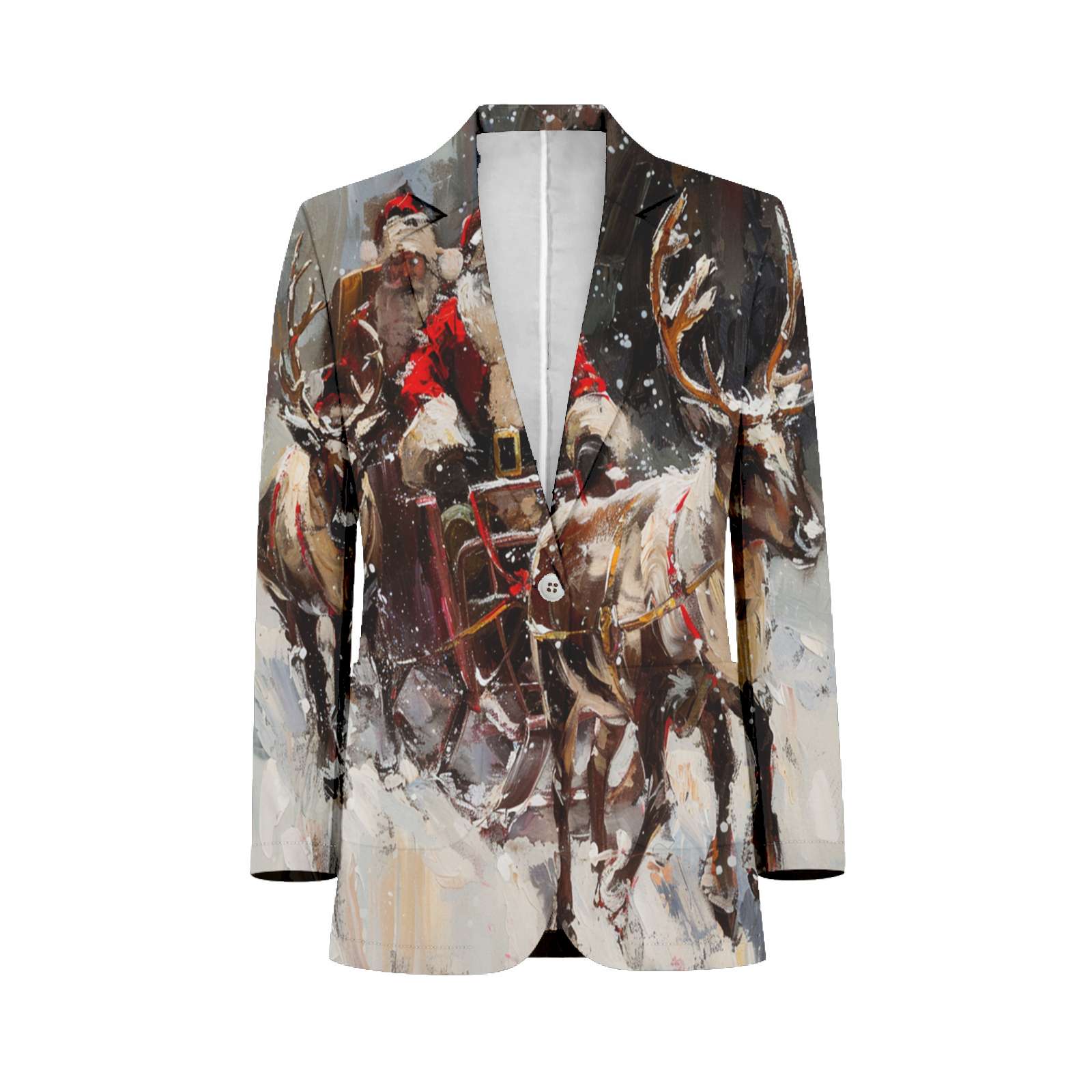 Vintage Santa With Reindeer Mens Suits Shawl Collar Slim Fit Suit Mens ...